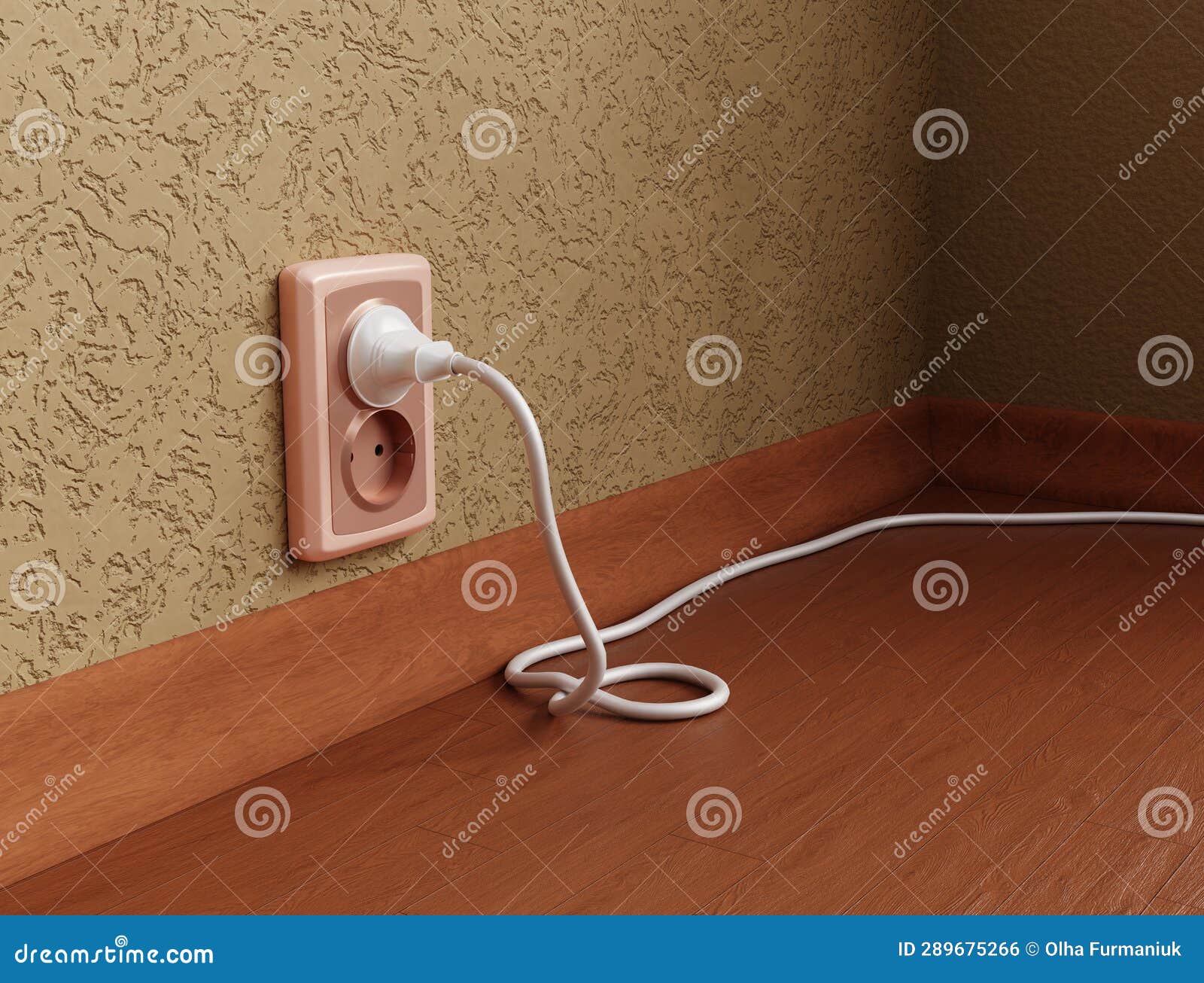 Double Grounded Socket Vector. Switch. Brick Wall. Realistic ...