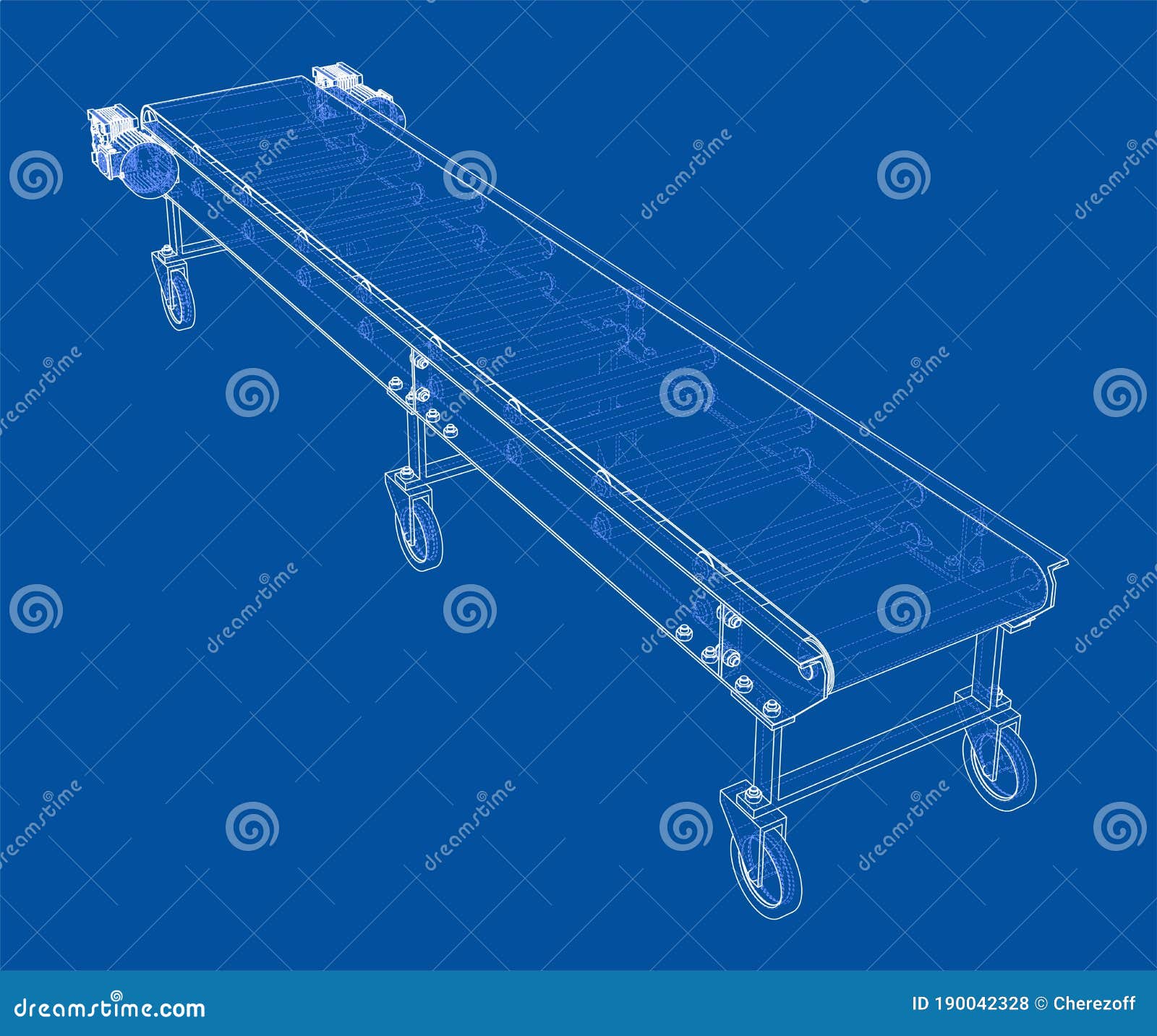 3D outline conveyor belt stock illustration. Illustration of control ...