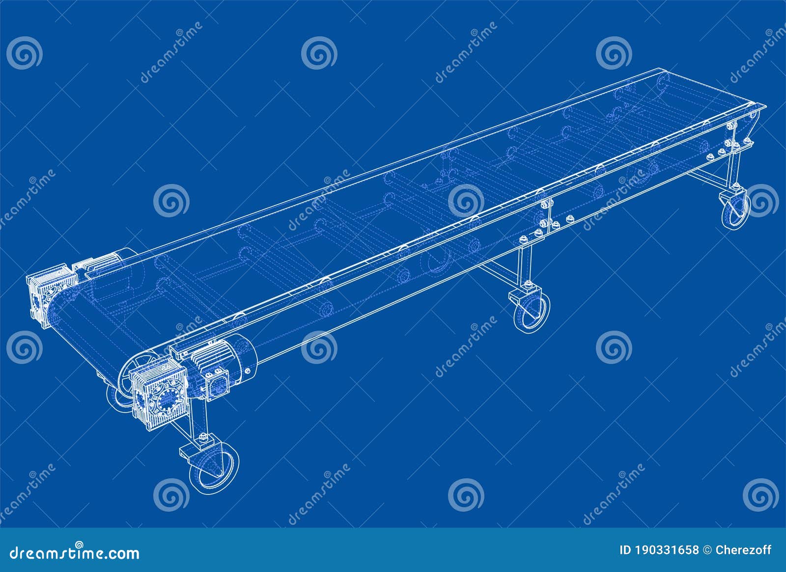 3D outline conveyor belt stock illustration. Illustration of industrial ...