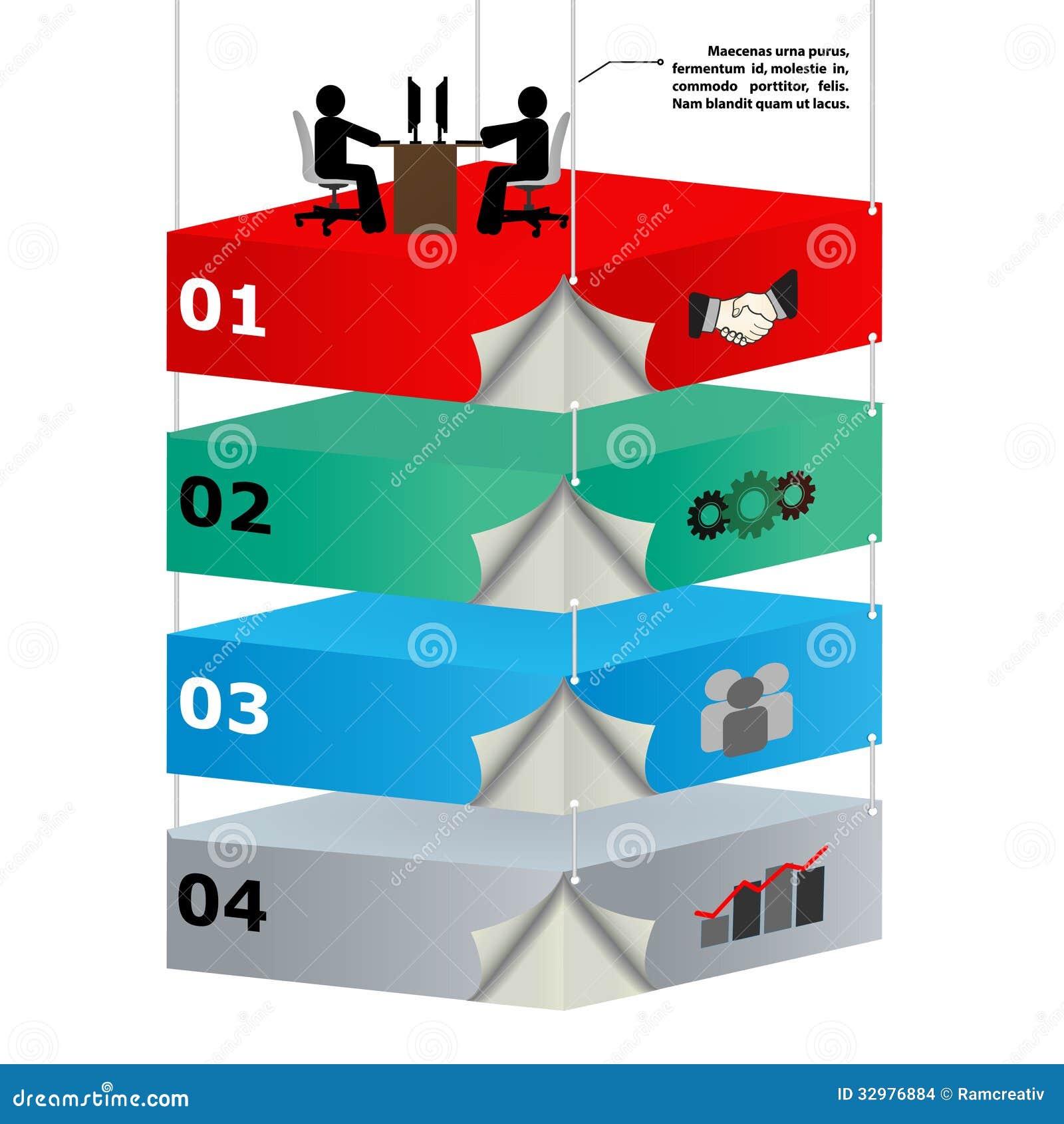 3d Overhead Platforms with Workers for Business Id Stock Vector ...