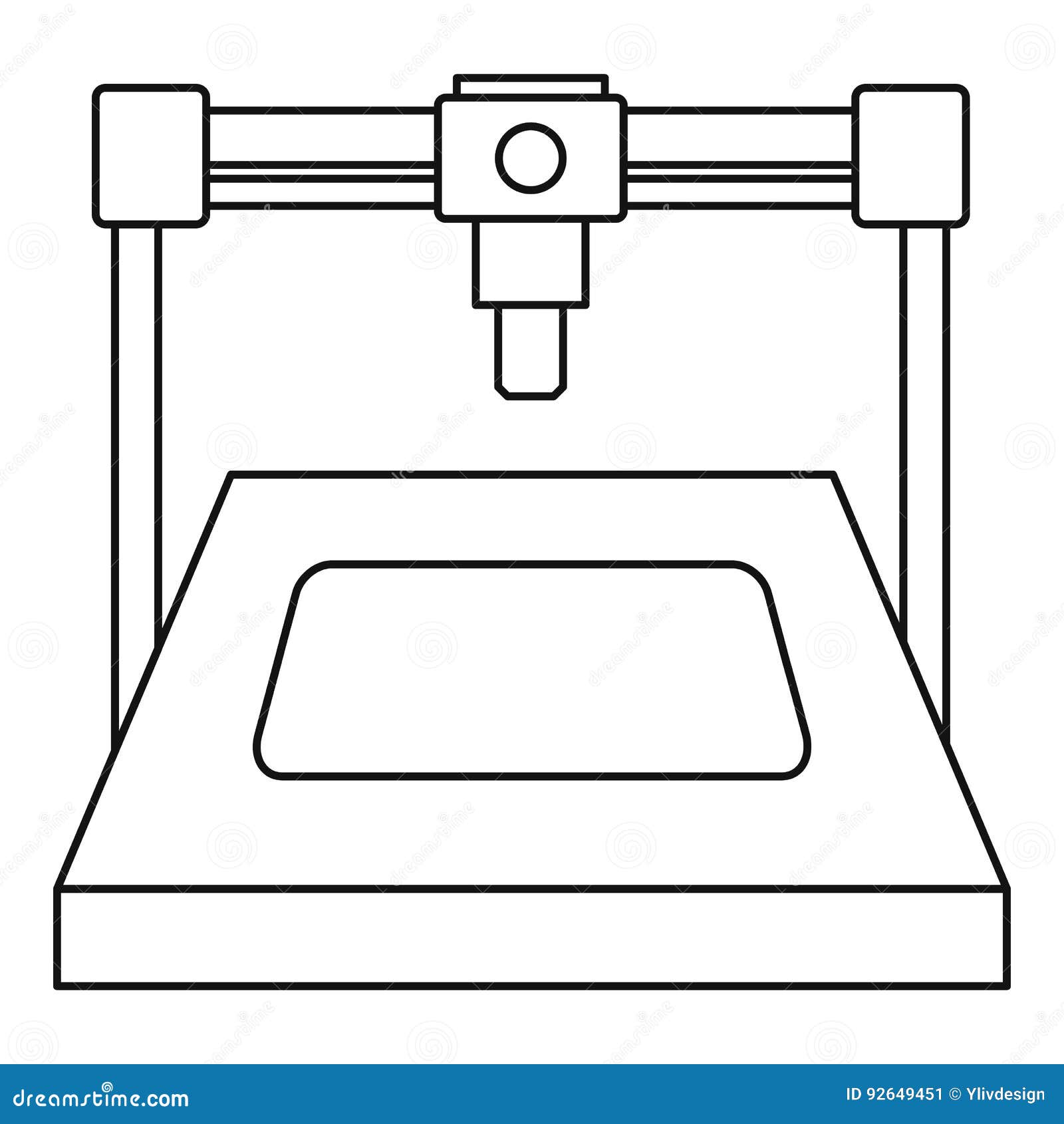 3D Overzicht Van Het Printerpictogram Vector Illustratie - Illustration ...
