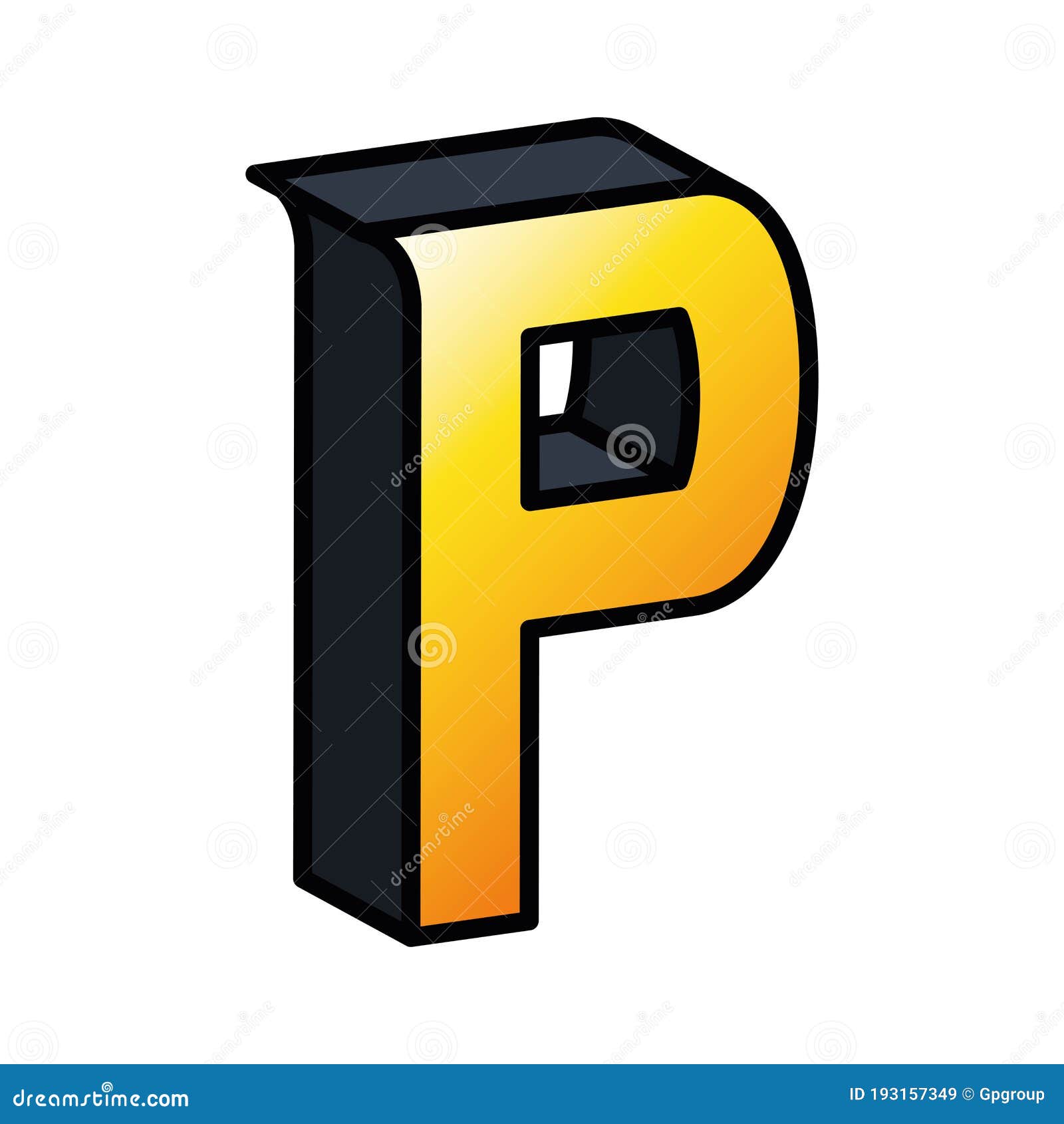 3d p letter vector design stock vector. Illustration of lettering ...