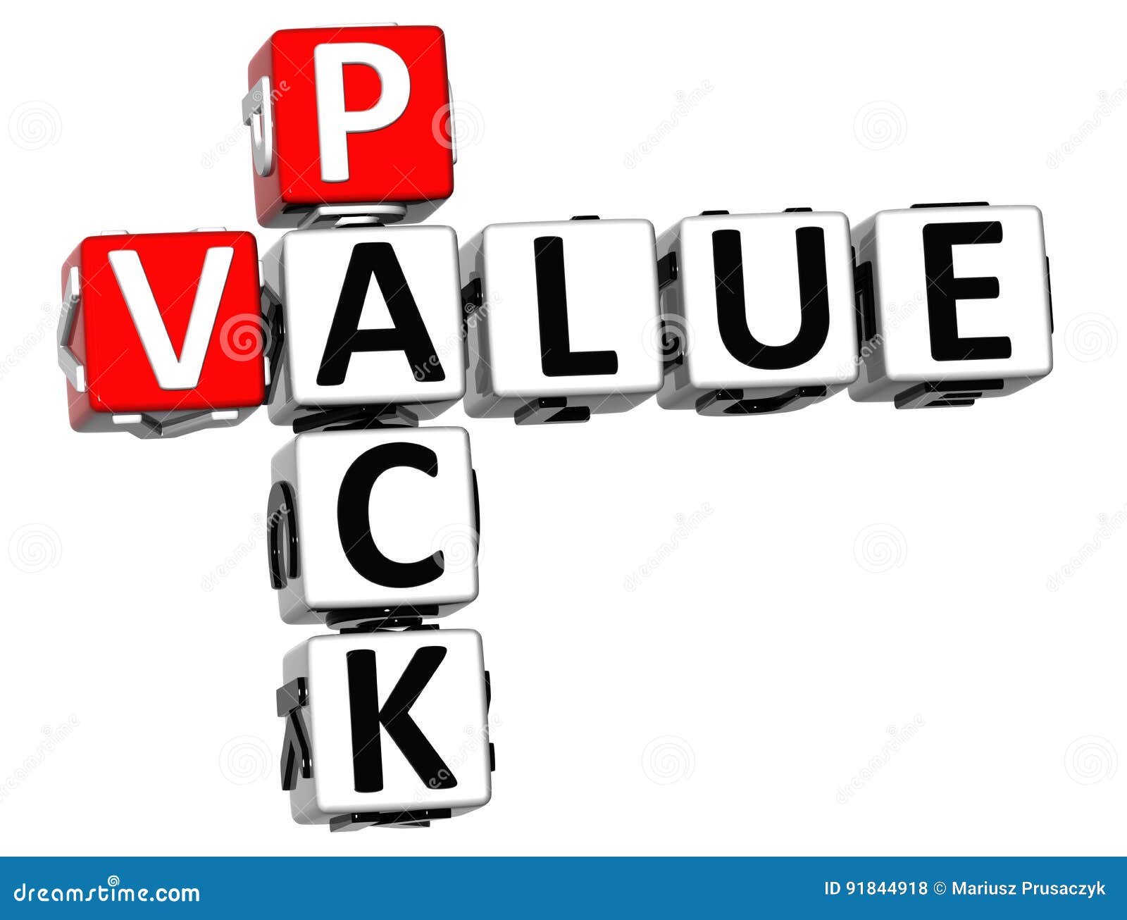 3D Pack Value Crossword on White Background Stock Illustration ...