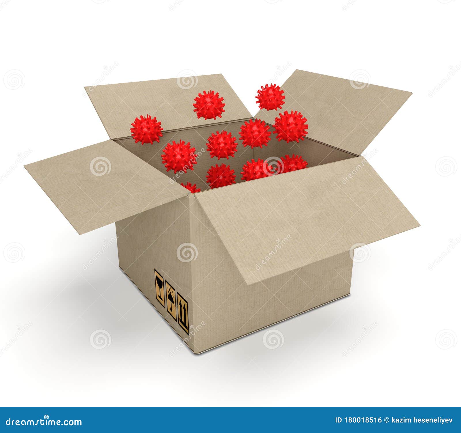 3D Package Inside Corona Virus Stock Illustration - Illustration of ...