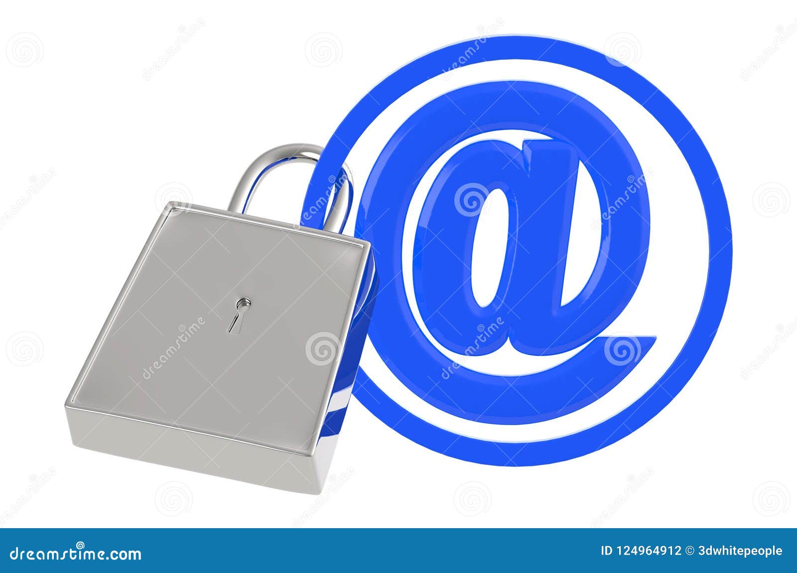 3d Padlock Locked Over Email Sign Stock Illustration - Illustration of ...