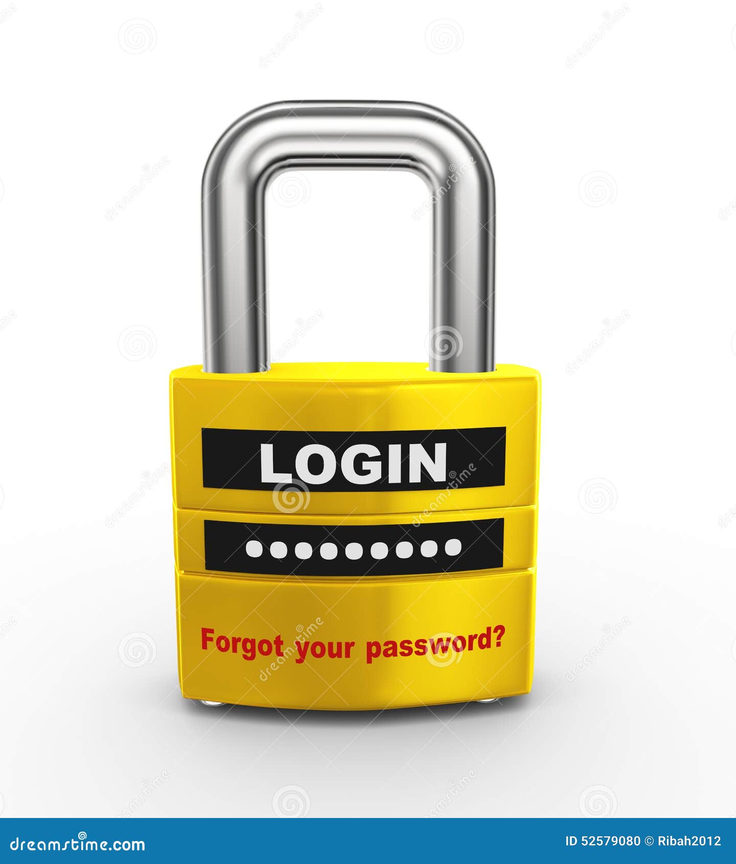 3d Padlock Secure Login Info Stock Illustration - Illustration of ...