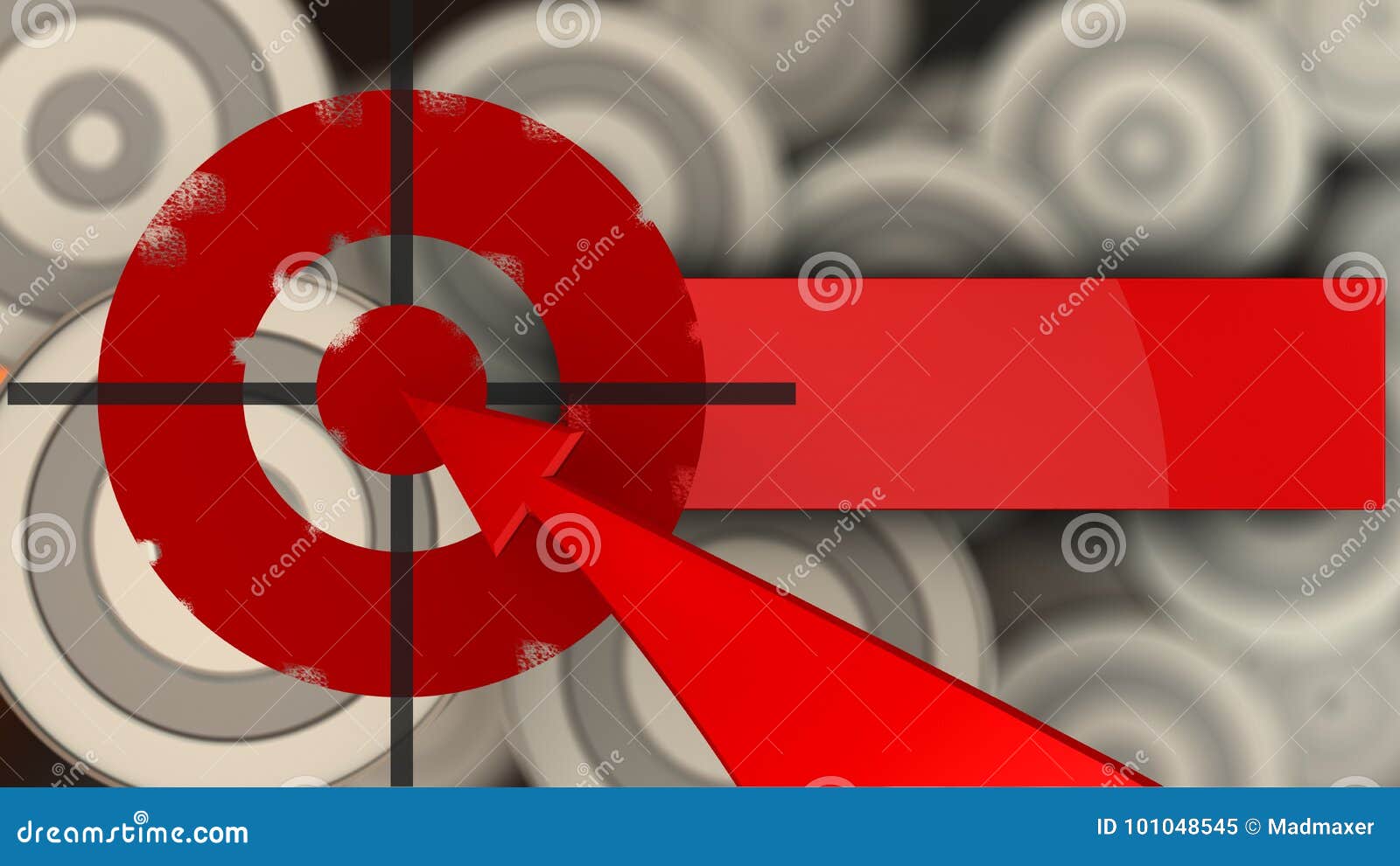 3d Painted Target with Red Arrow Stock Illustration - Illustration of ...