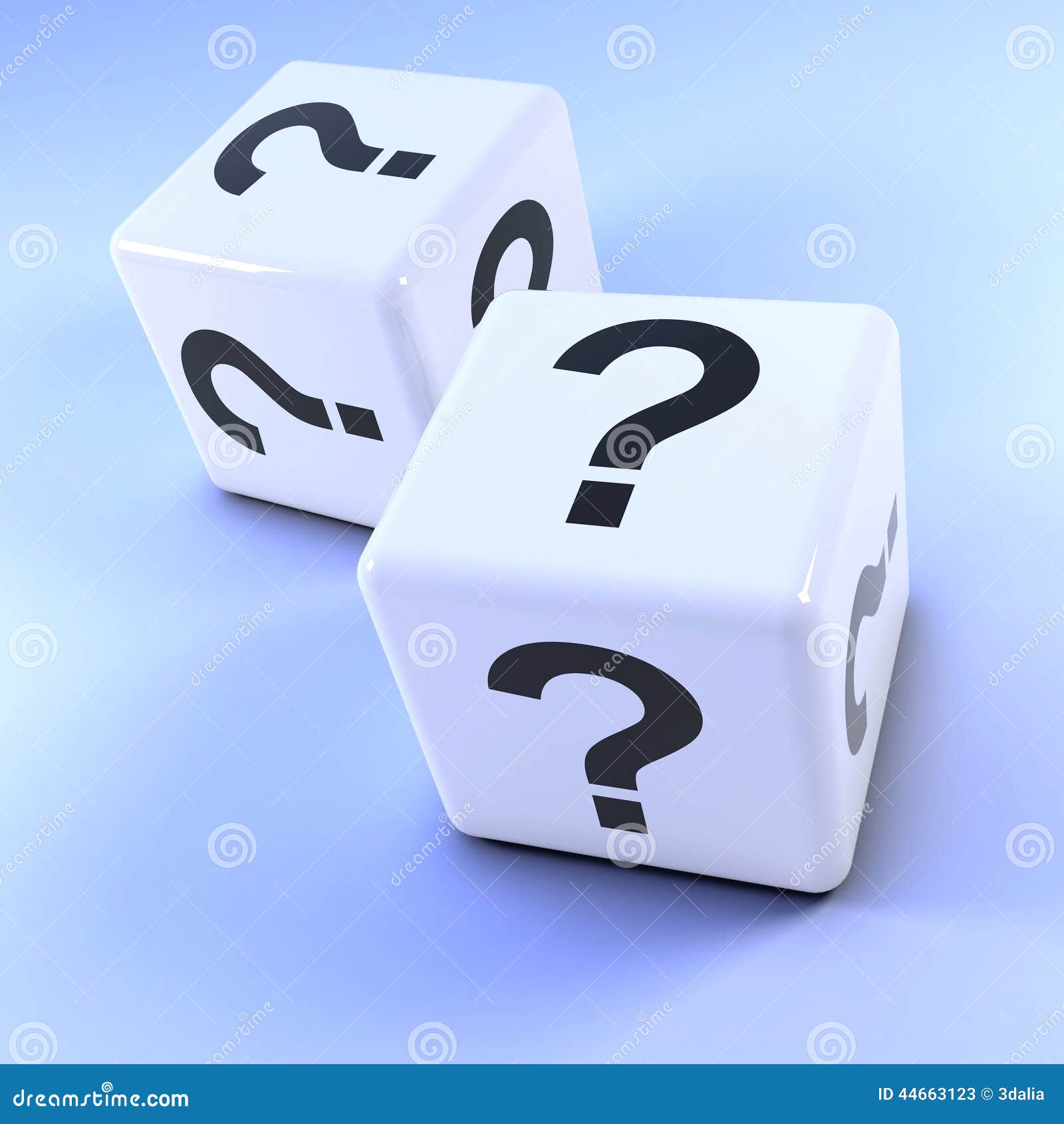 3d Pair of Dice Marked with Question Marks Stock Illustration ...