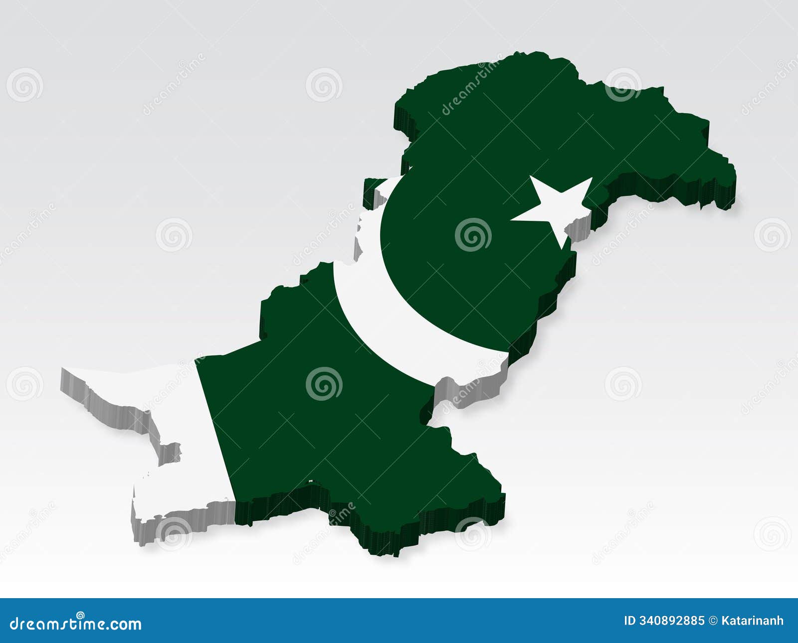 3D Pakistan Map with Flag. Three Dimensional Map of Pakistan with ...