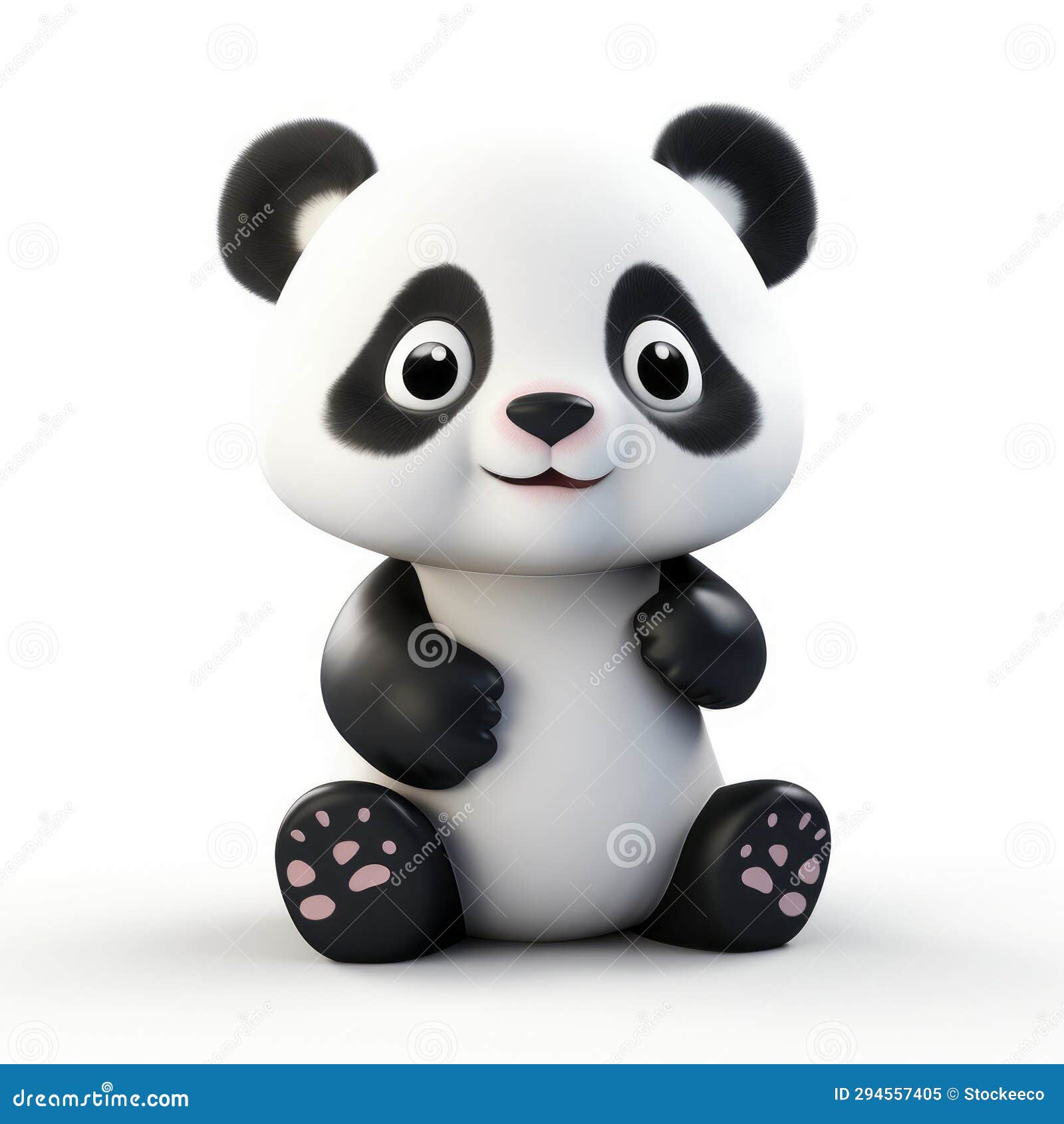 Cute Panda 3d Clay Render Cartoonish Innocence and Chinese Iconography ...
