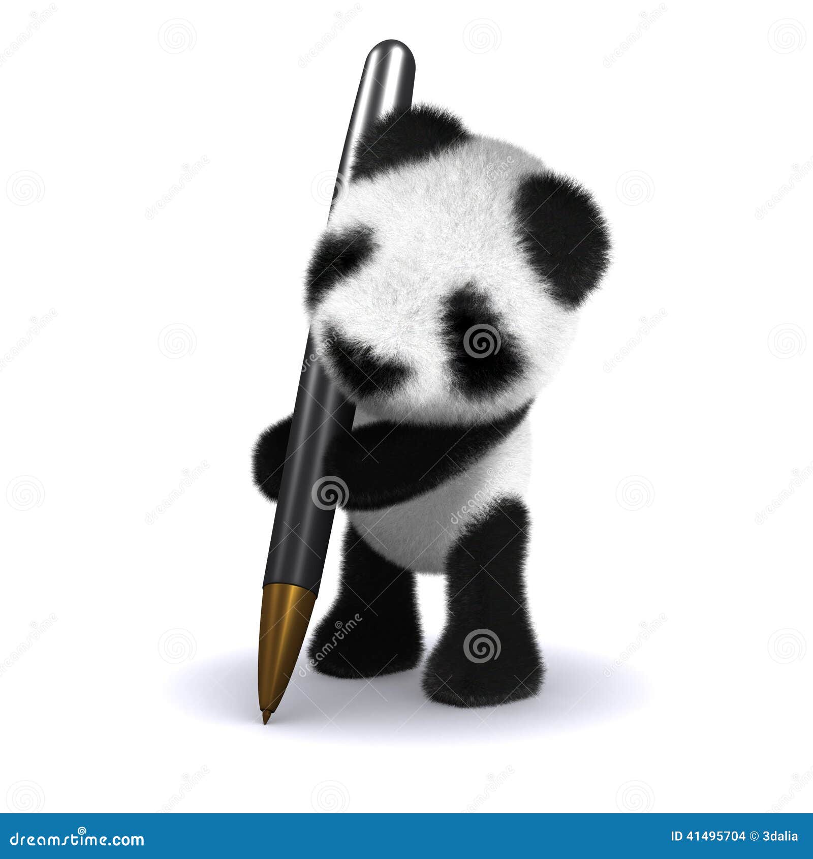 3d Panda bear writes stock illustration. Illustration of endangered ...