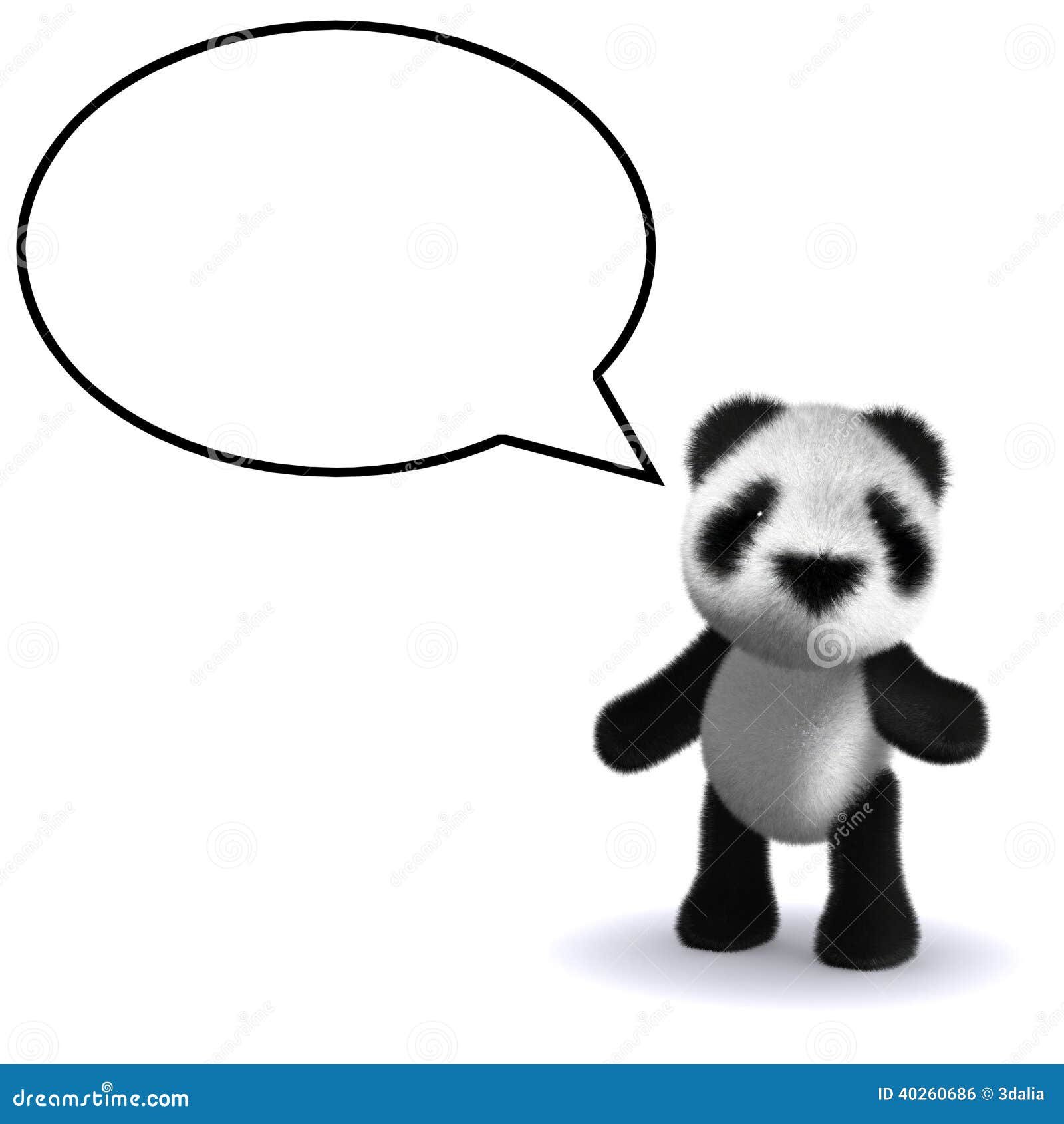 3d Panda speaks stock illustration. Illustration of adorable - 40260686