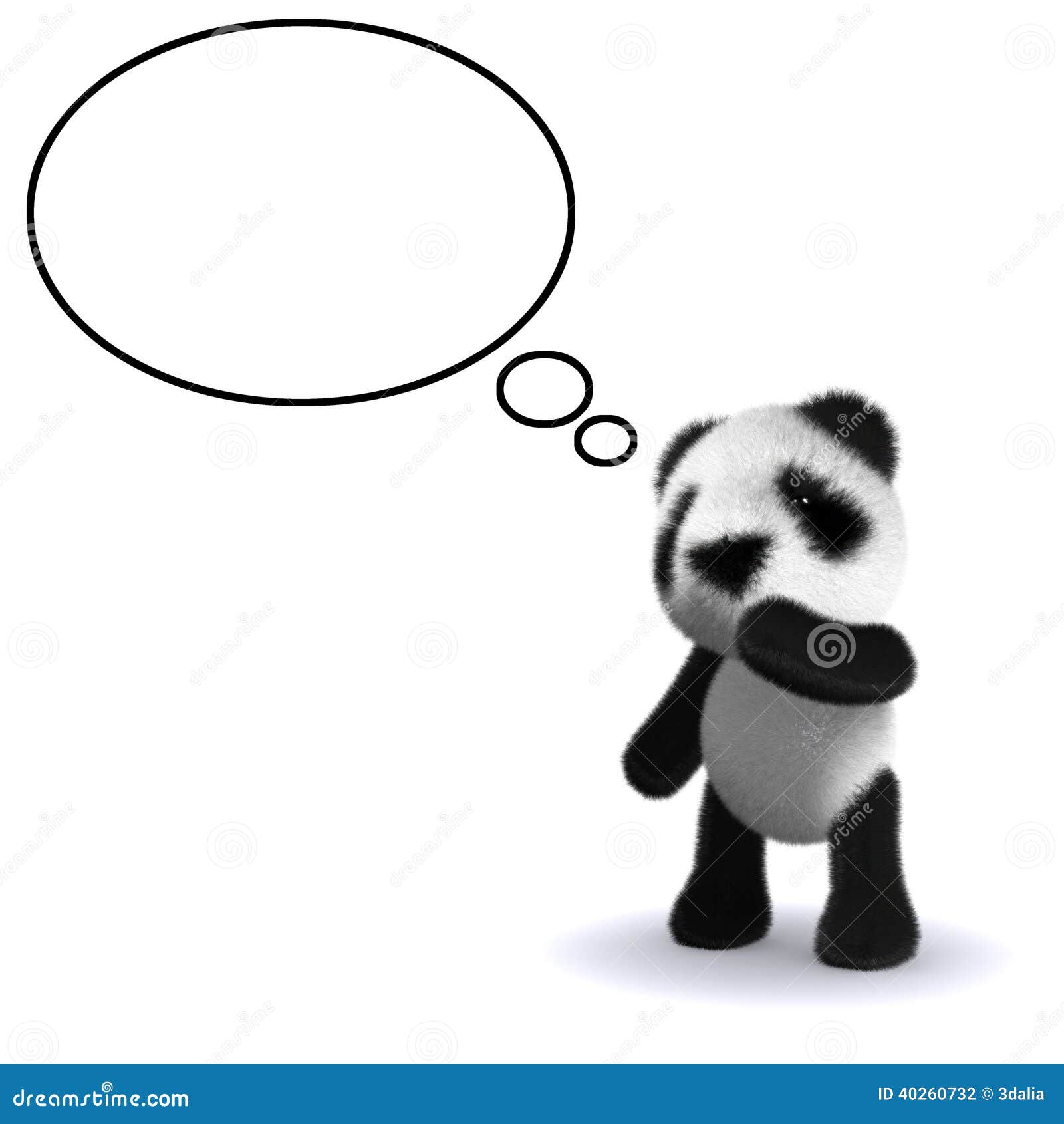 3d Panda thinks stock illustration. Illustration of balloon - 40260732