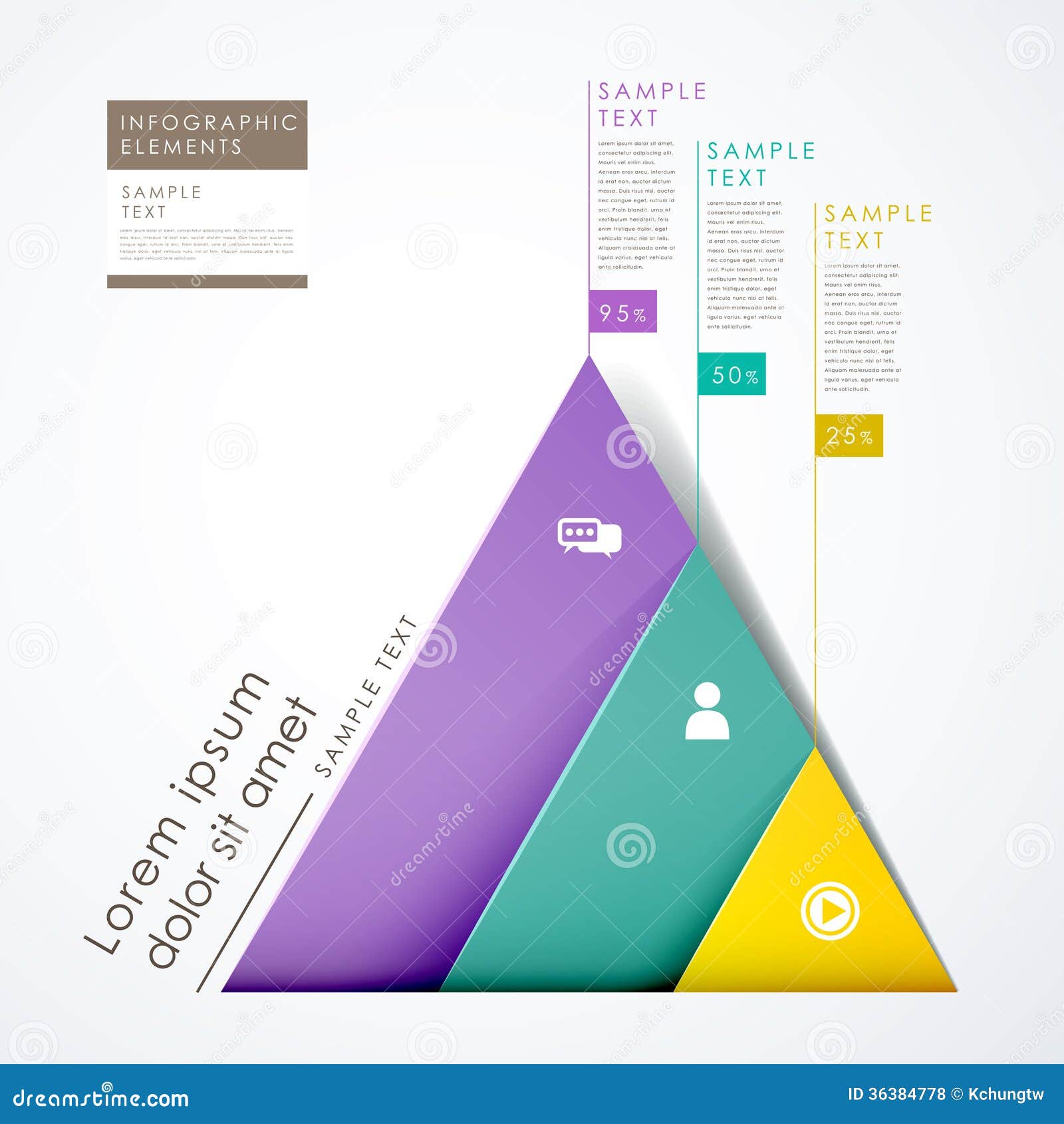 Abstract 3d Pyramid Chart Infographics Vector Illustration ...