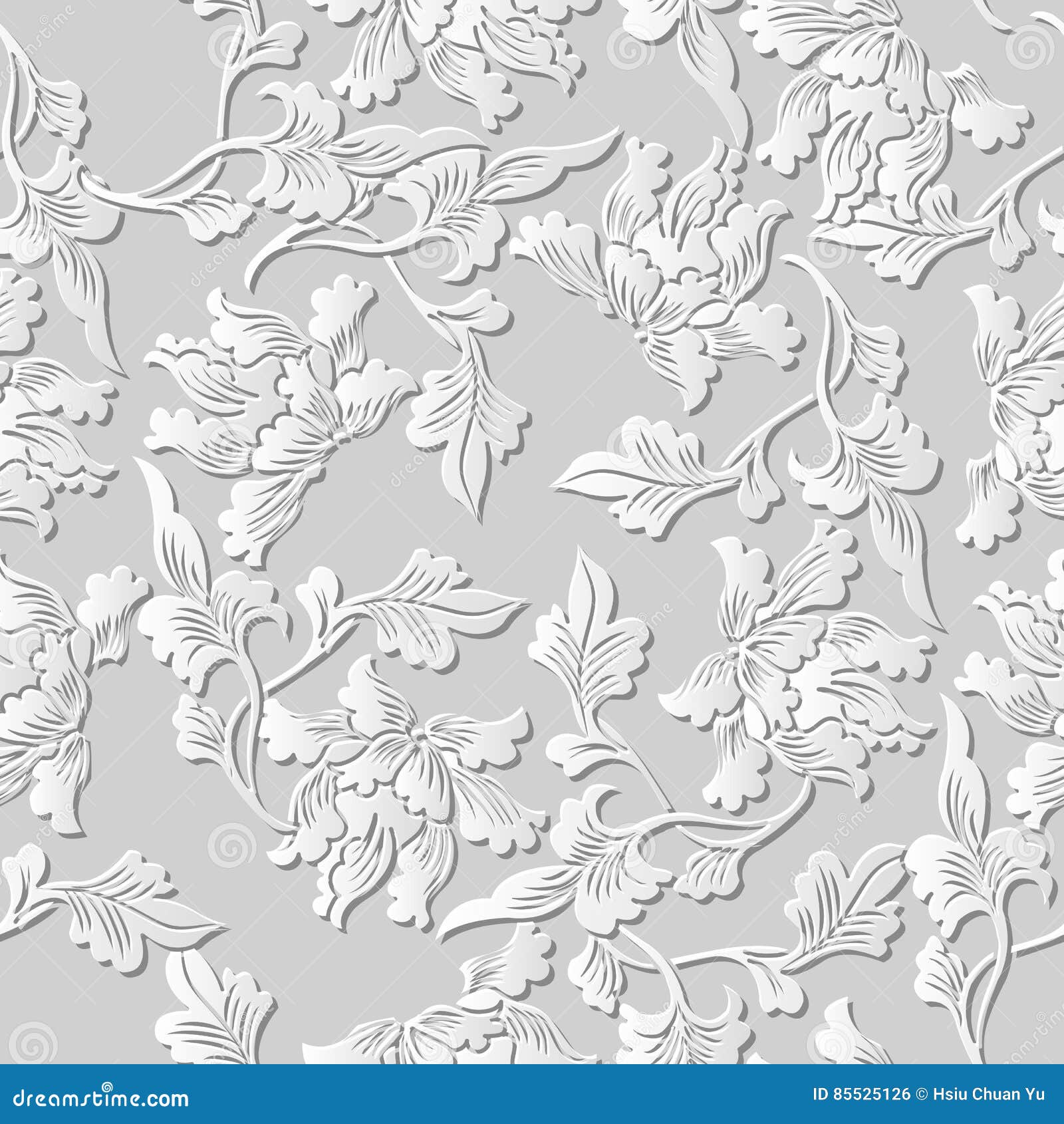 3D Paper Art Pattern Nature Botanic Spiral Leaf Stock Vector ...