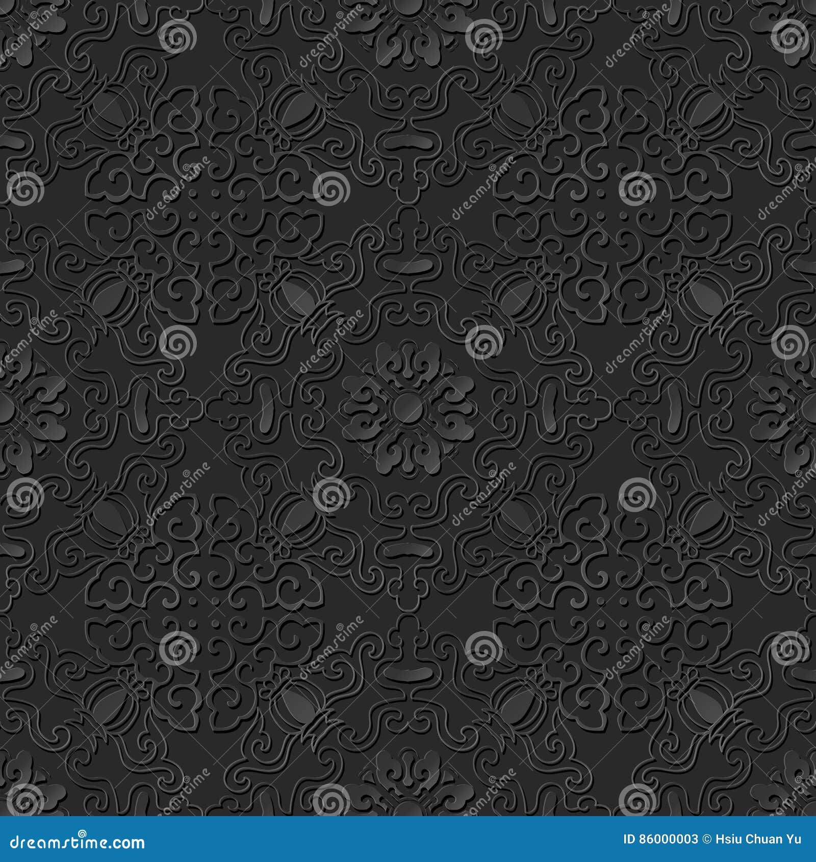 3D Paper Art Pattern Spiral Curve Frame Flower Stock Vector ...