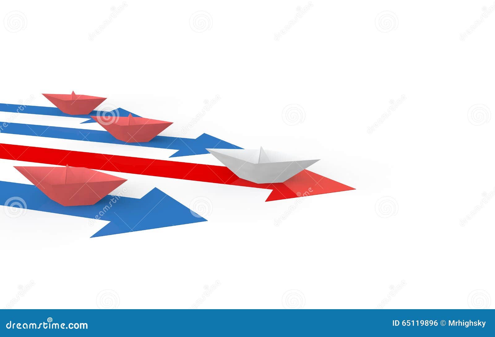 3d Paper Boats Competition Concept Stock Illustration - Illustration of ...