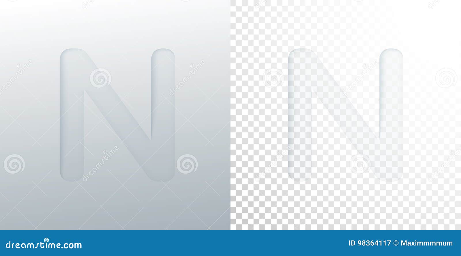 3d Paper Cut Letter N on Transparent Checkered Background. Stock Vector ...