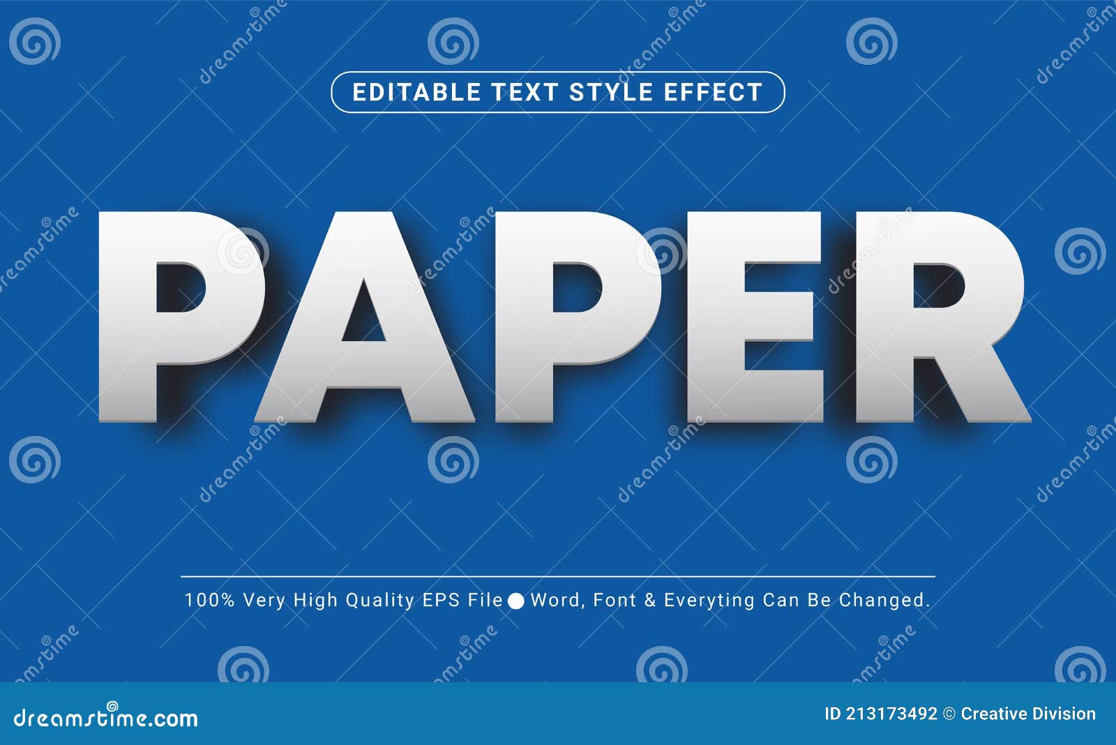 3D Paper Embossed Text Effect, Editable Text Effect Stock Vector ...