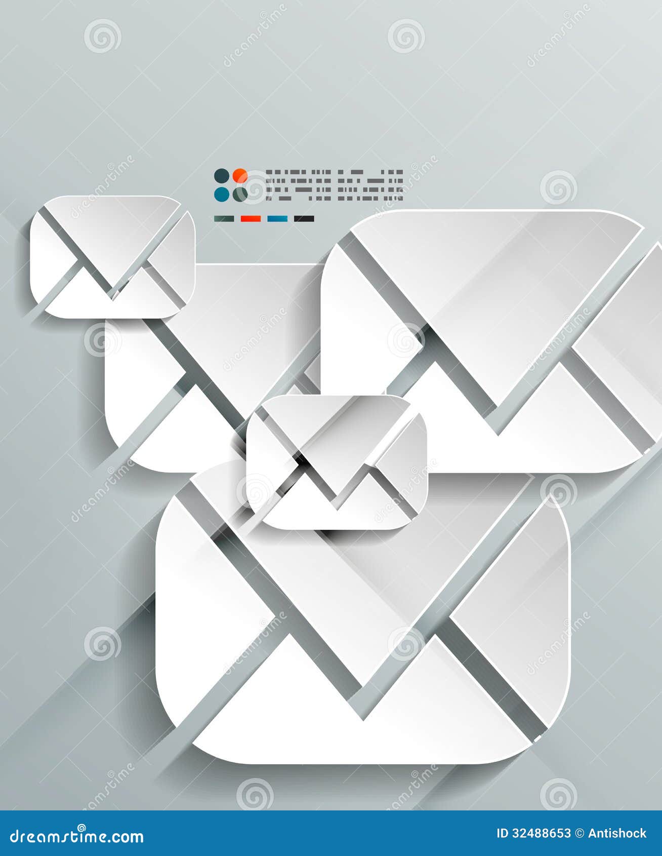 3d paper envelopes design stock vector. Illustration of note - 32488653