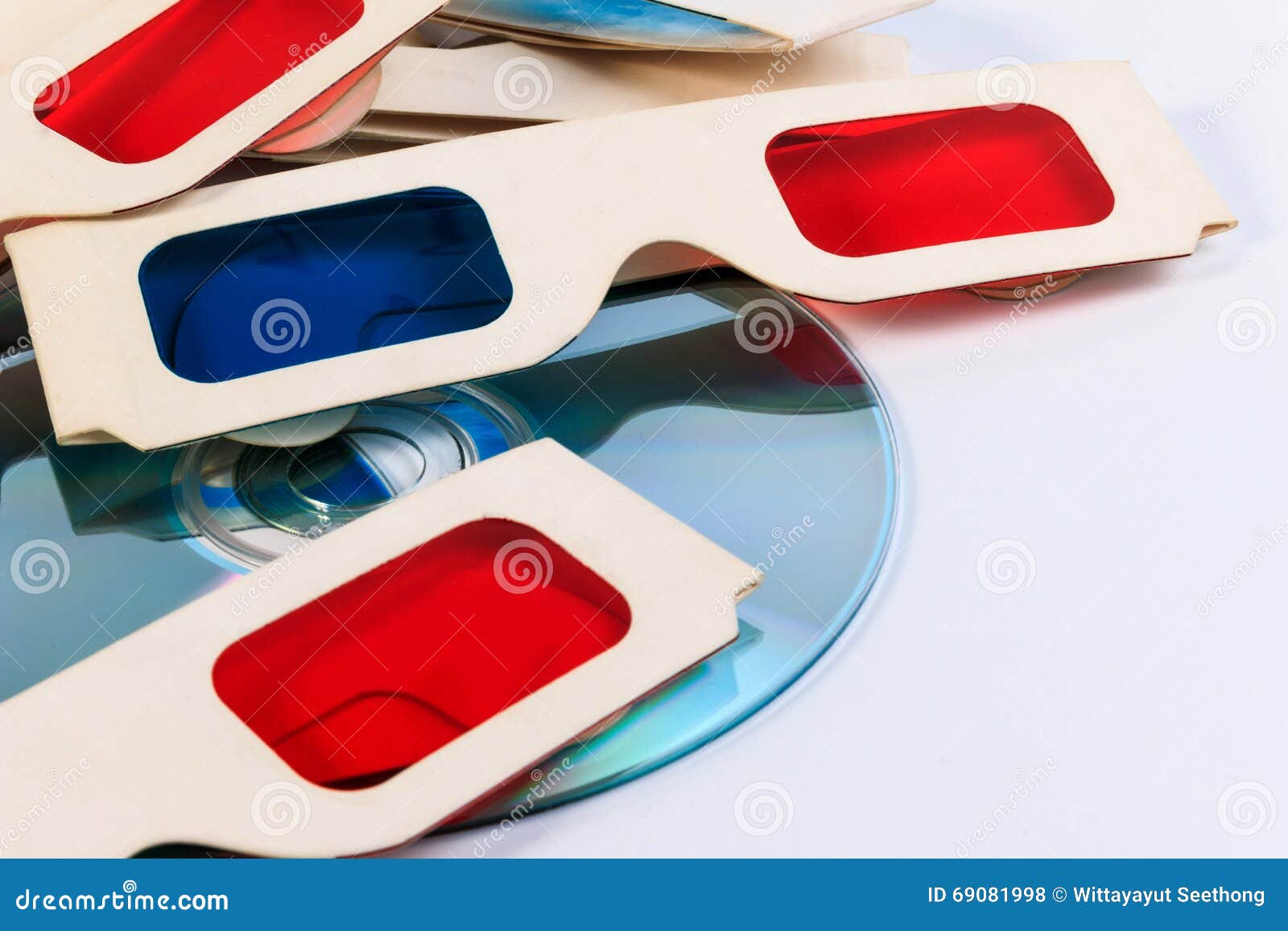 3D Paper Glasses and DVD Disc. Stock Photo - Image of optical, effects ...