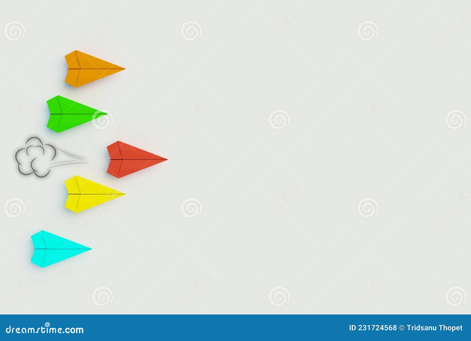 3d Paper Rocket Take Aleader, Leader Ship Concept Stock Illustration ...