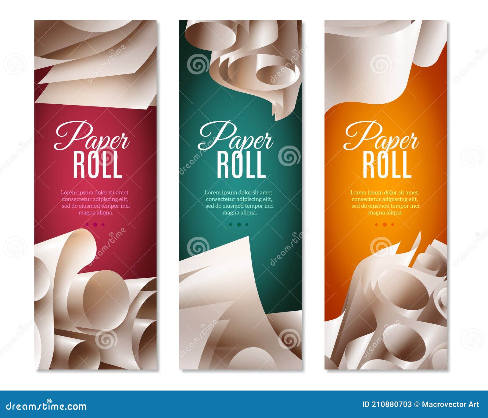 3d Paper Rolls Banners stock vector. Illustration of drawing - 210880703