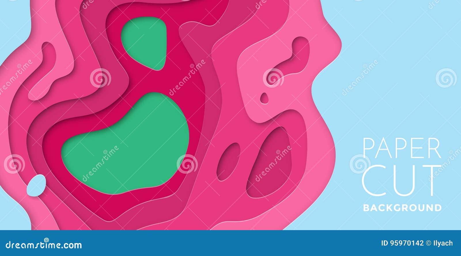 3D Papercut Multi Color Layers of Paper Cut Vector Art Background ...