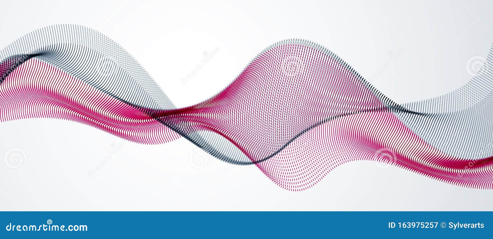 3d Particles Mesh Array, Sound Wave Flowing. Round Points Vector Effect ...