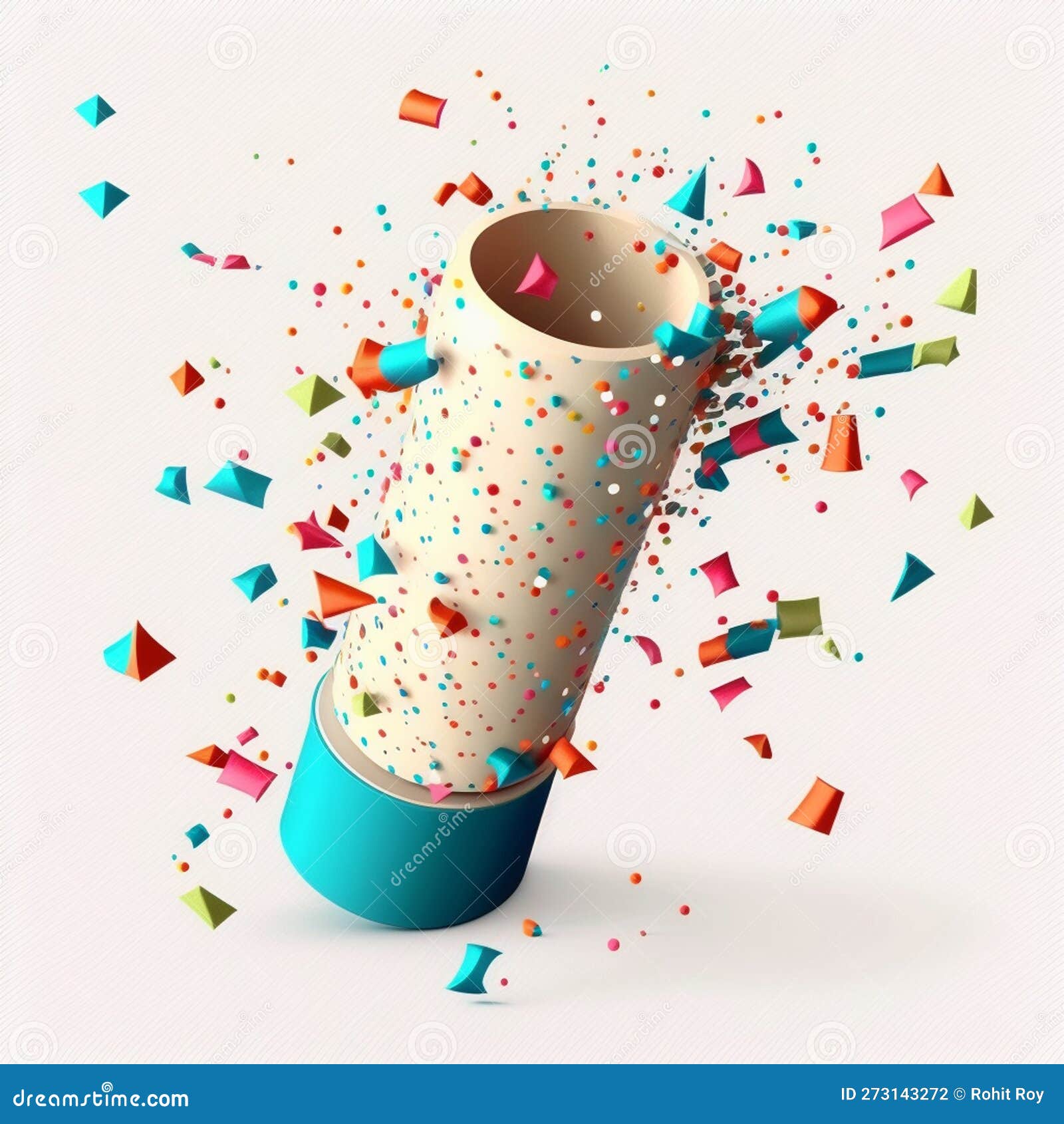 3D Party popper stock photo. Image of popper, enjoy - 273143272