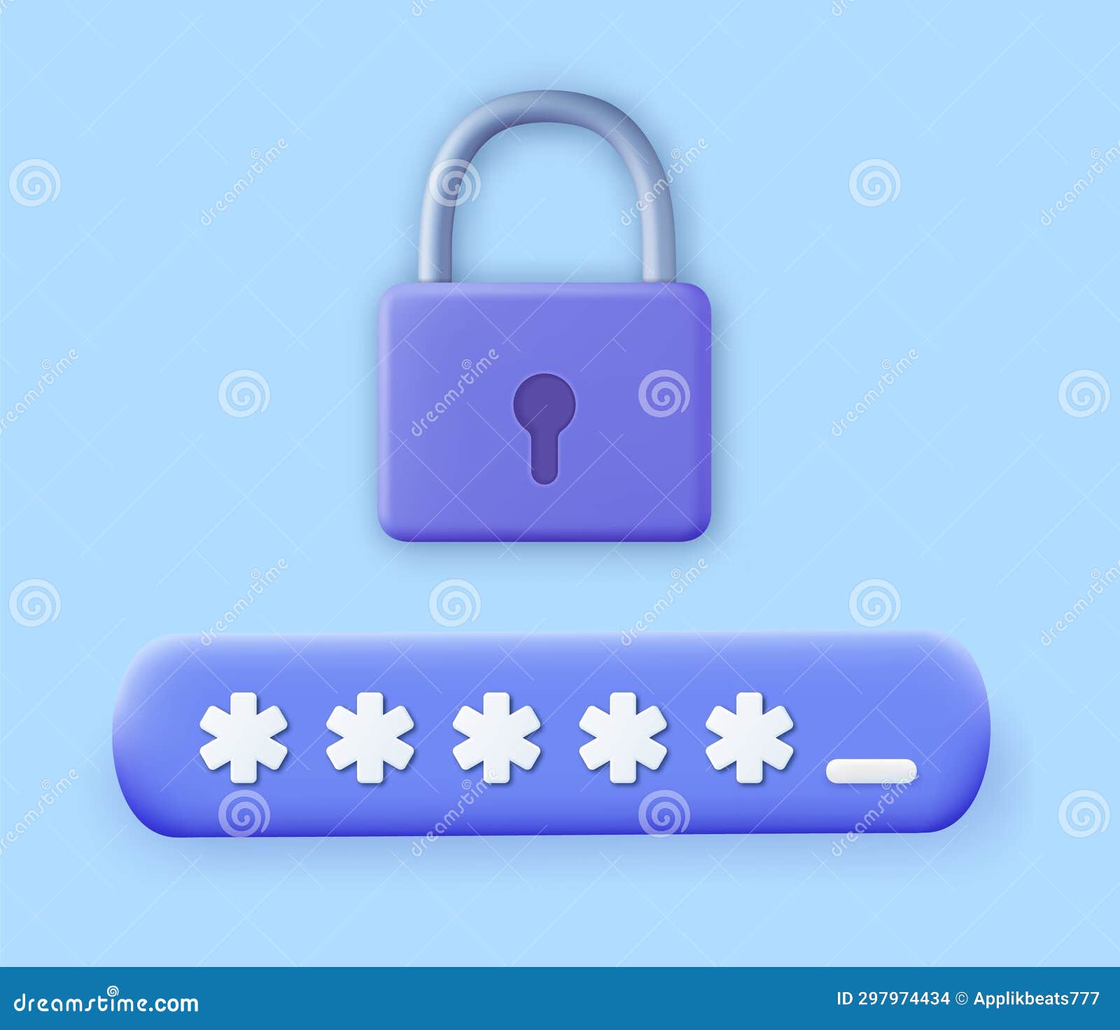 3d Password protected icon stock illustration. Illustration of secure ...