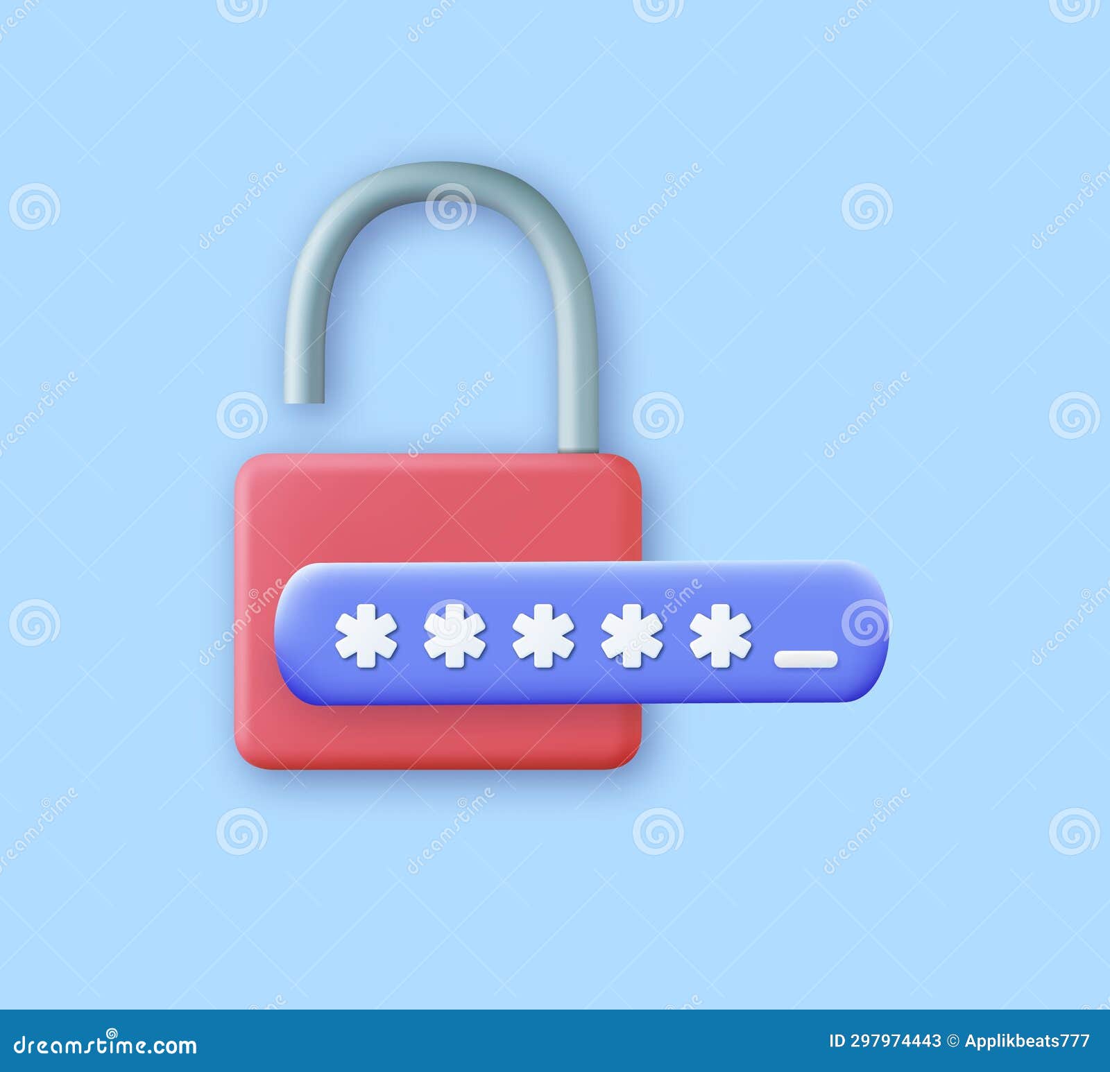 3d Password protected icon stock vector. Illustration of poster - 297974443