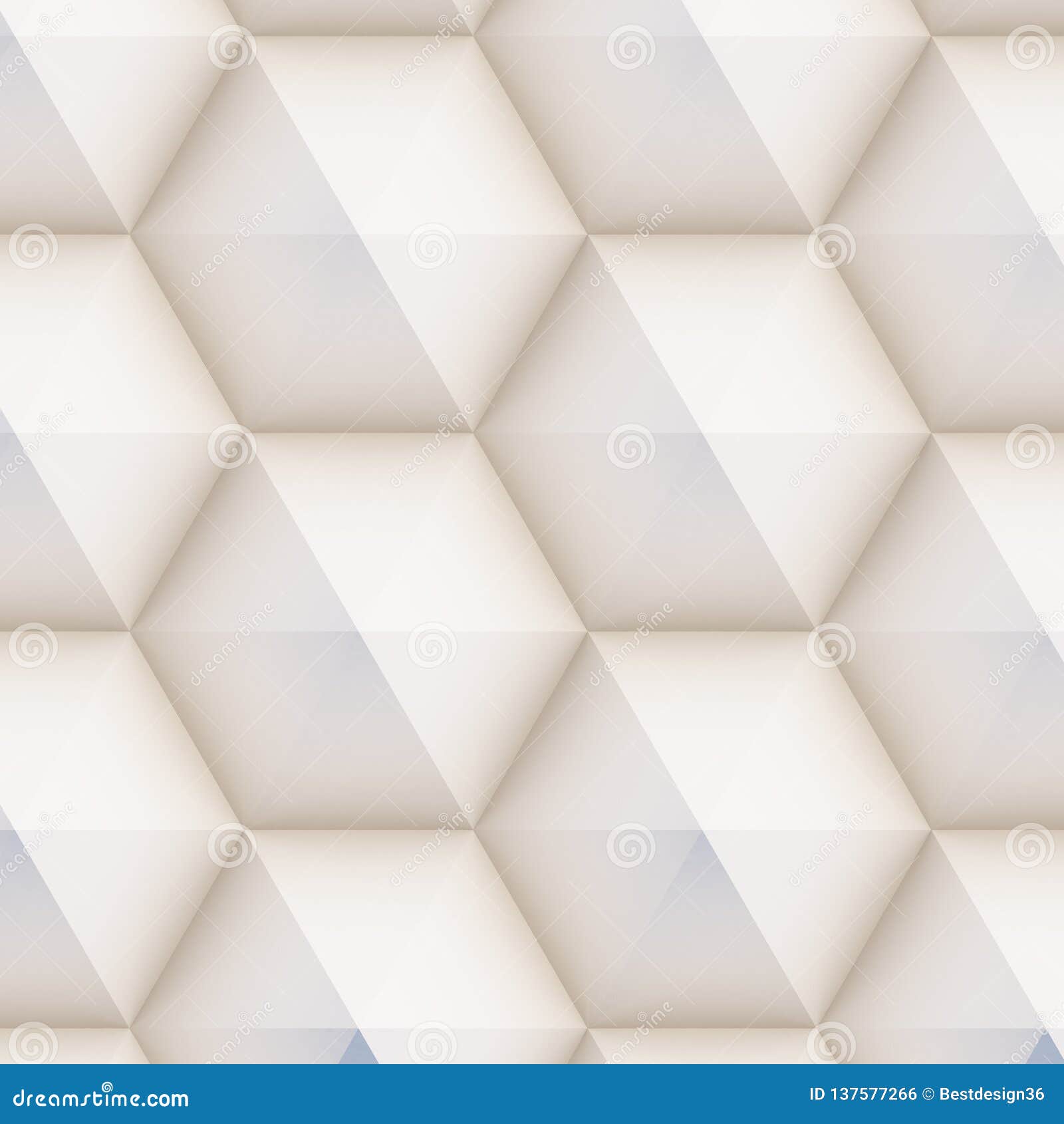 3D Pattern of White and Beige Geometric Shapes Stock Illustration ...