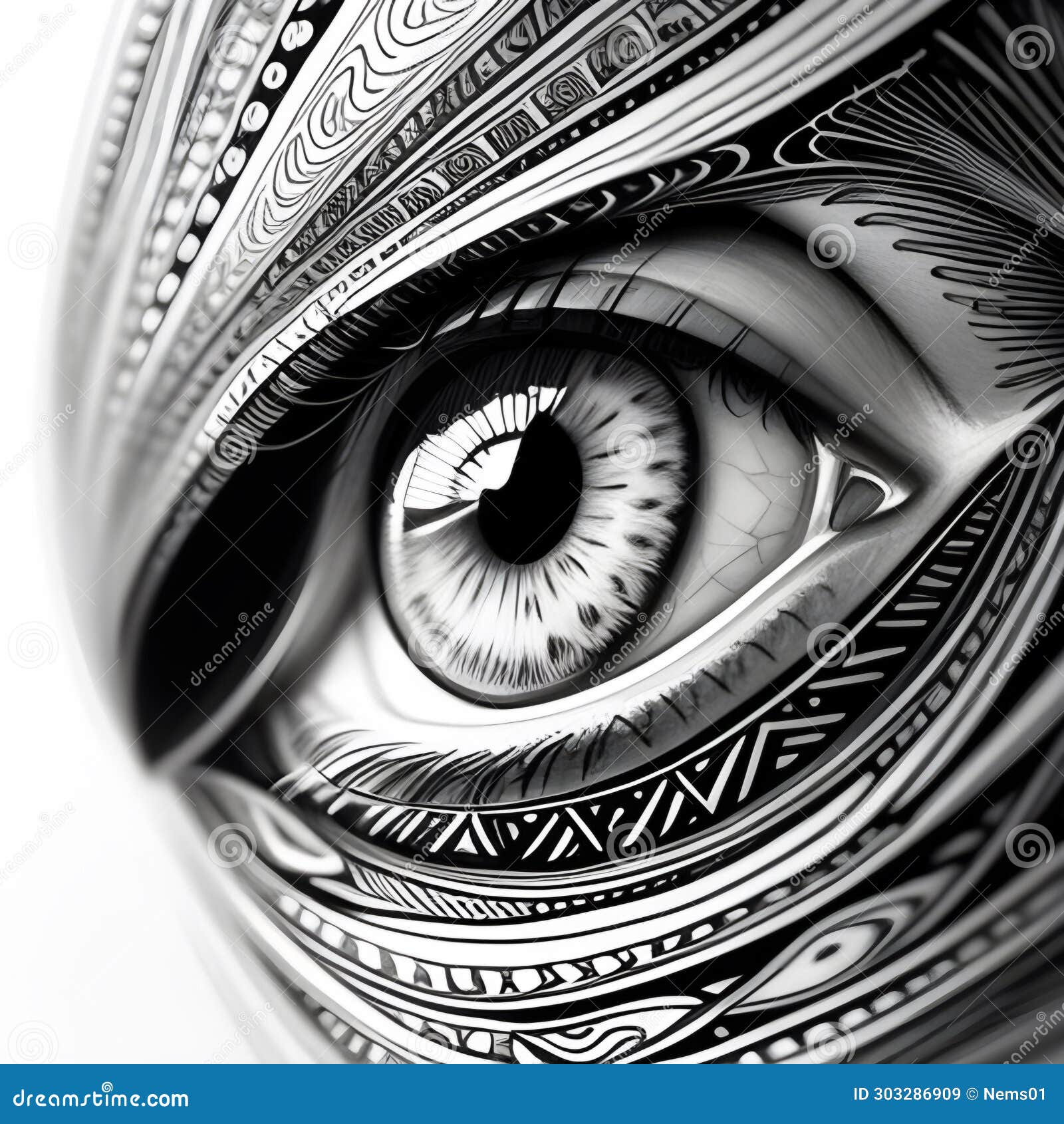 3D pattern magical Eye stock illustration. Illustration of lines ...