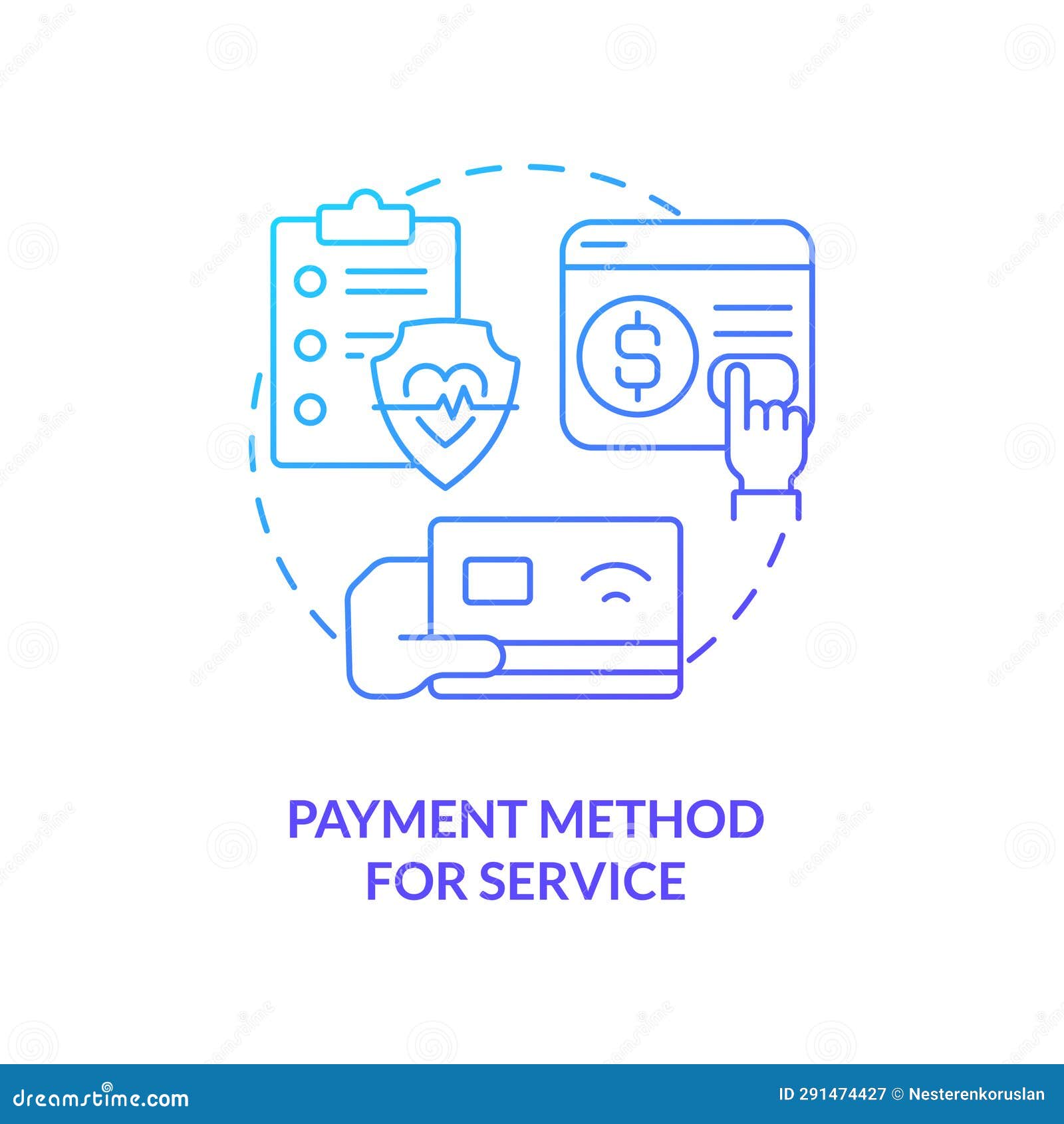 2D Payment Method for Service Linear Icon Concept Stock Illustration - Illustration of simple ...
