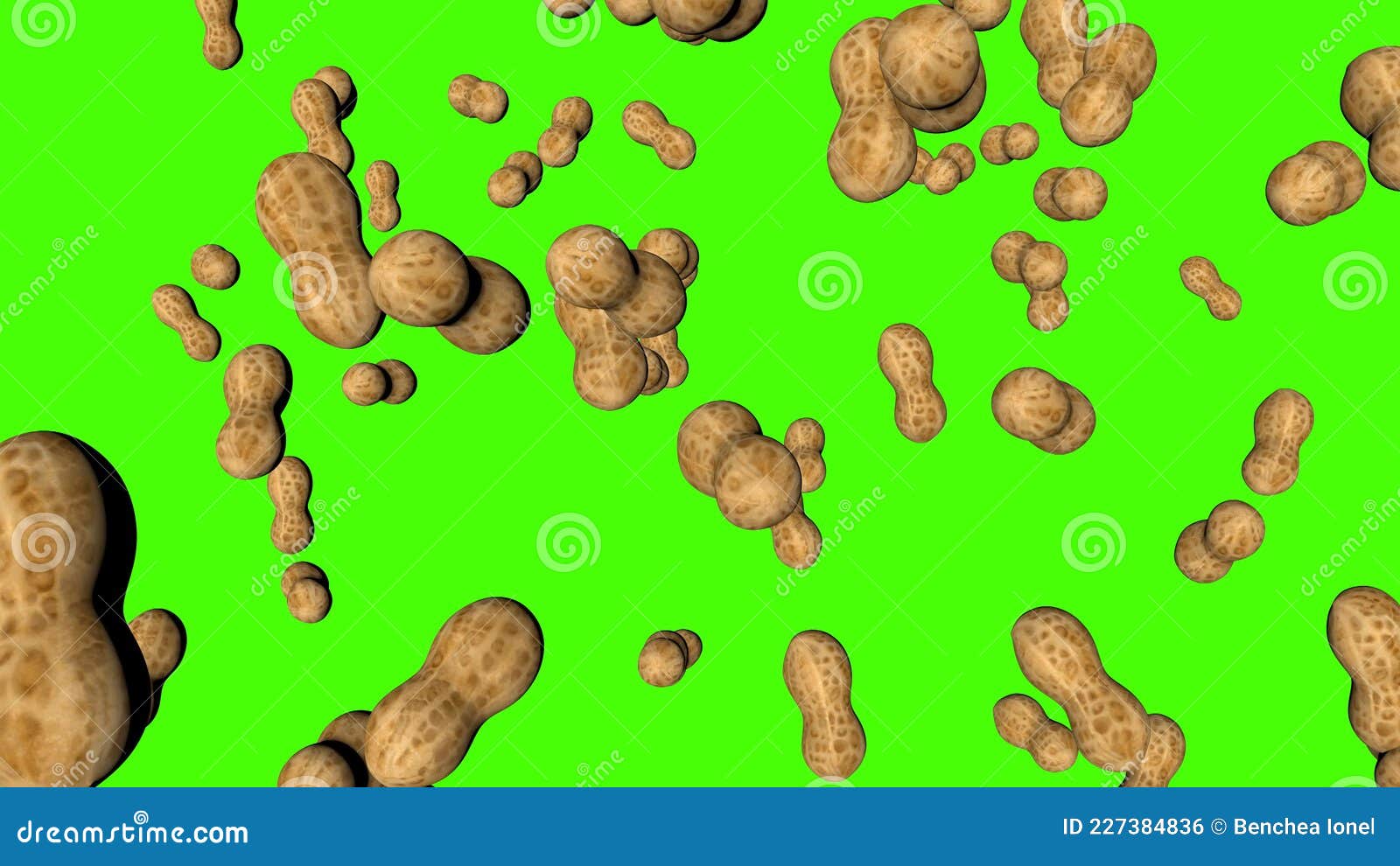 3D Peanuts Falling Animation on Green Screen Chroma Key Background ...