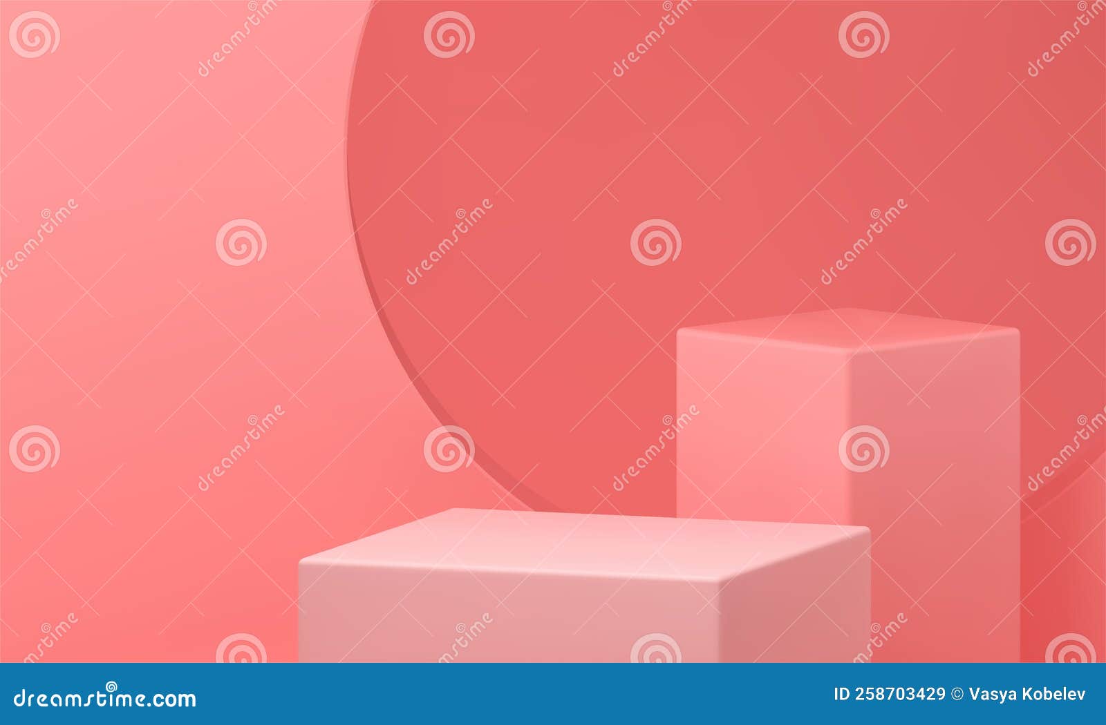 3d Pedestal Competition Stand Square Rectangle Geometric Level Pink ...