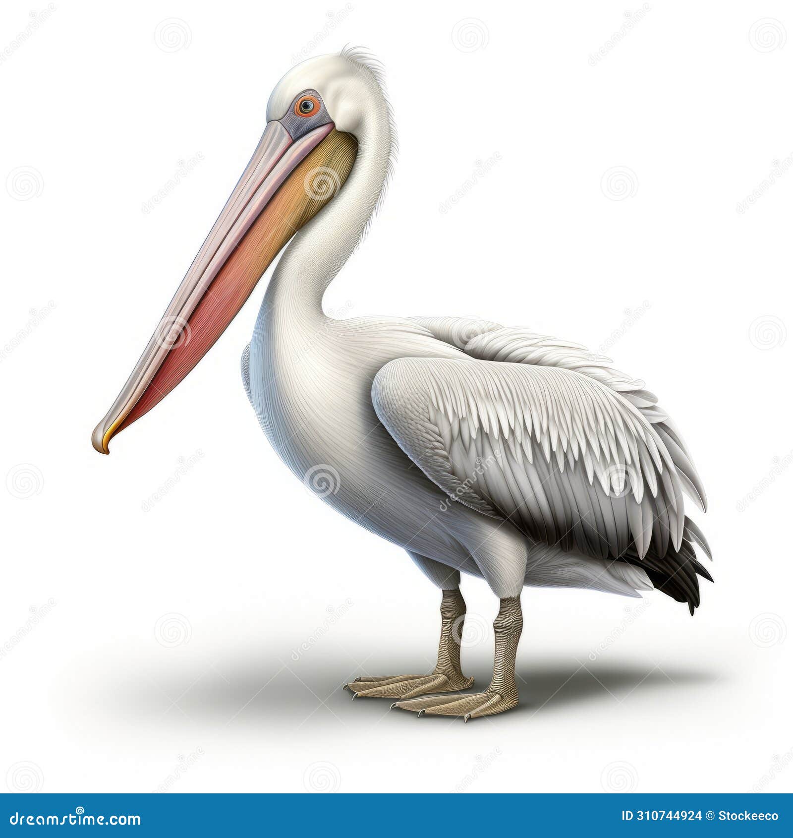 3d Cel Shaded Pelican Model In Full Body Pose Stock Photography ...