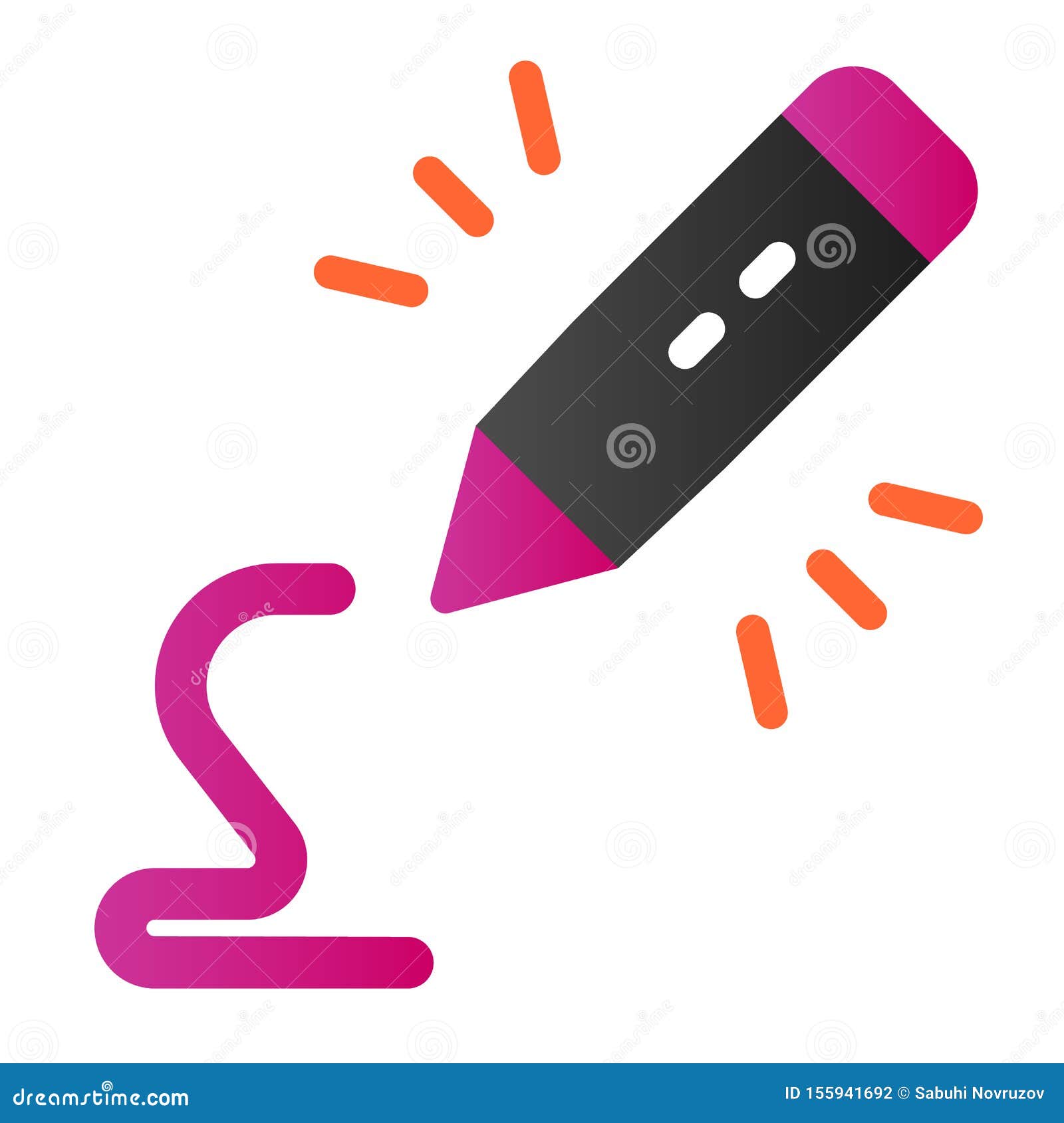 3d Pen Flat Icon. 3d Design Color Icons in Trendy Flat Style Stock ...