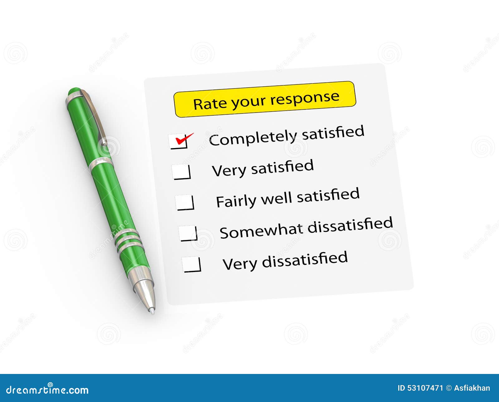 3d Pen and Rate Your Response Form Stock Illustration - Illustration of ...