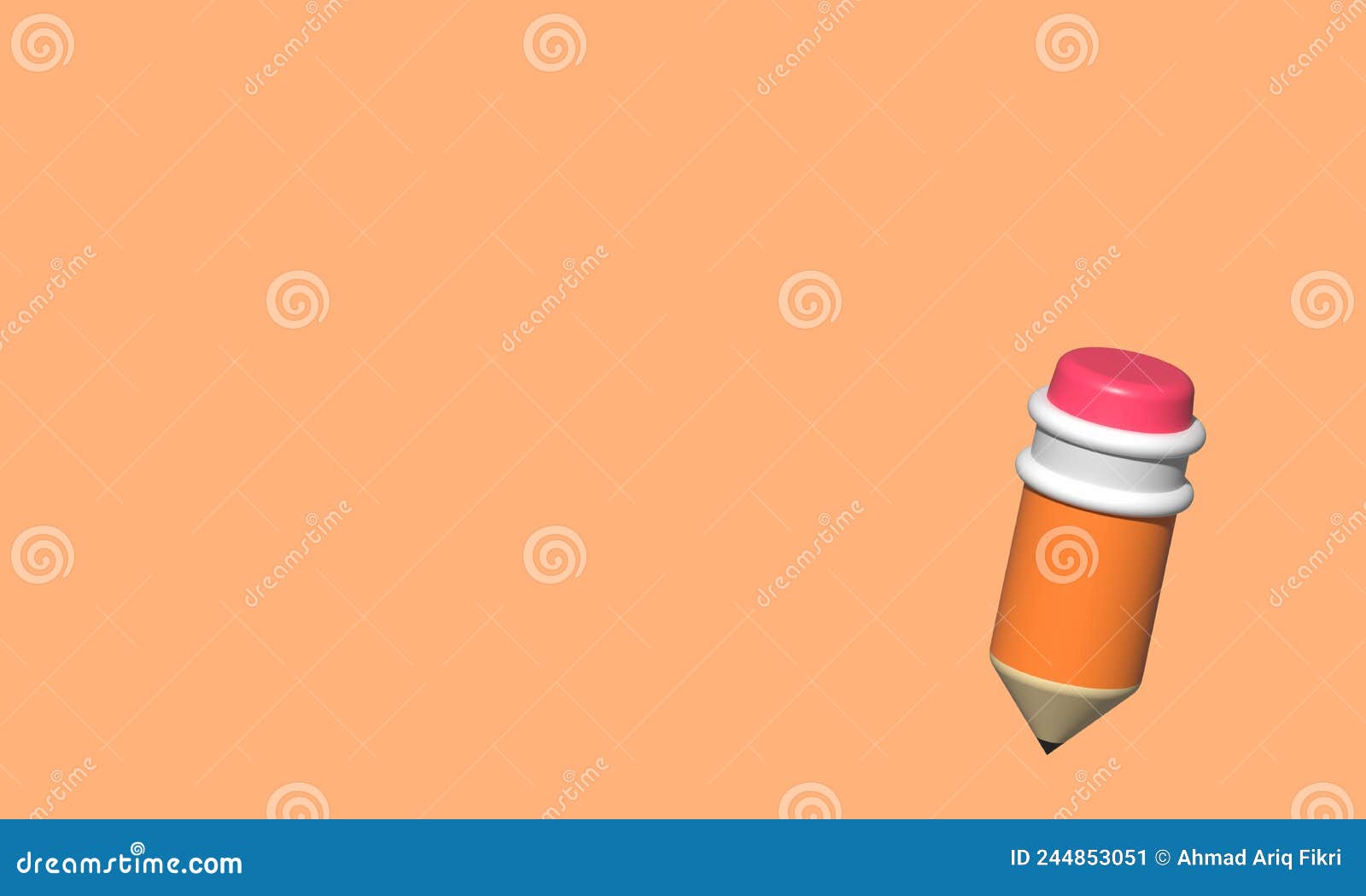 3d Pencil. Small Pencil with Eraser. Tiny Sharp Pencil 3d Render ...