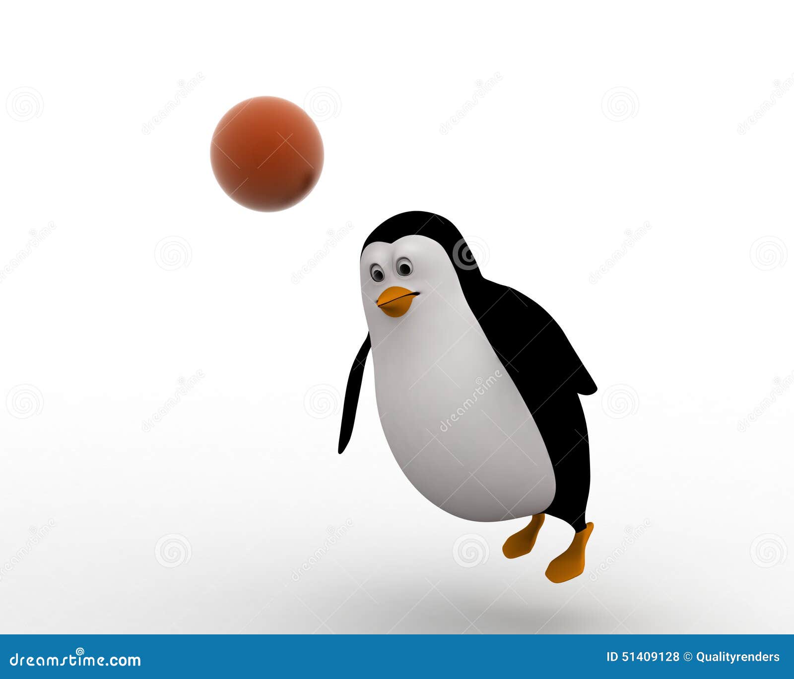 3d Penguin Ball with Head Concept Stock Illustration - Illustration of ...
