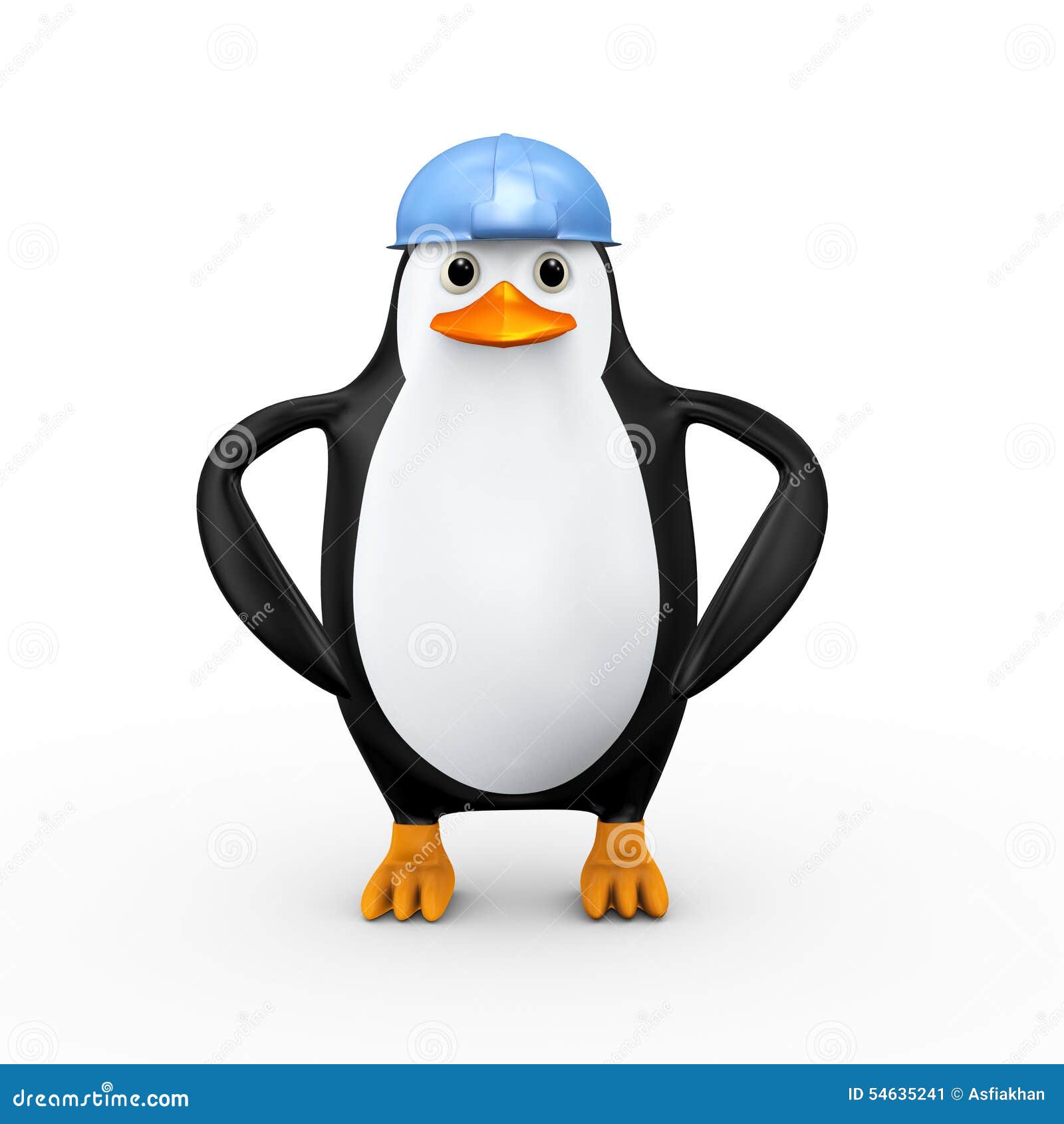 3d Penguin Construction Worker Stock Illustration - Illustration of ...