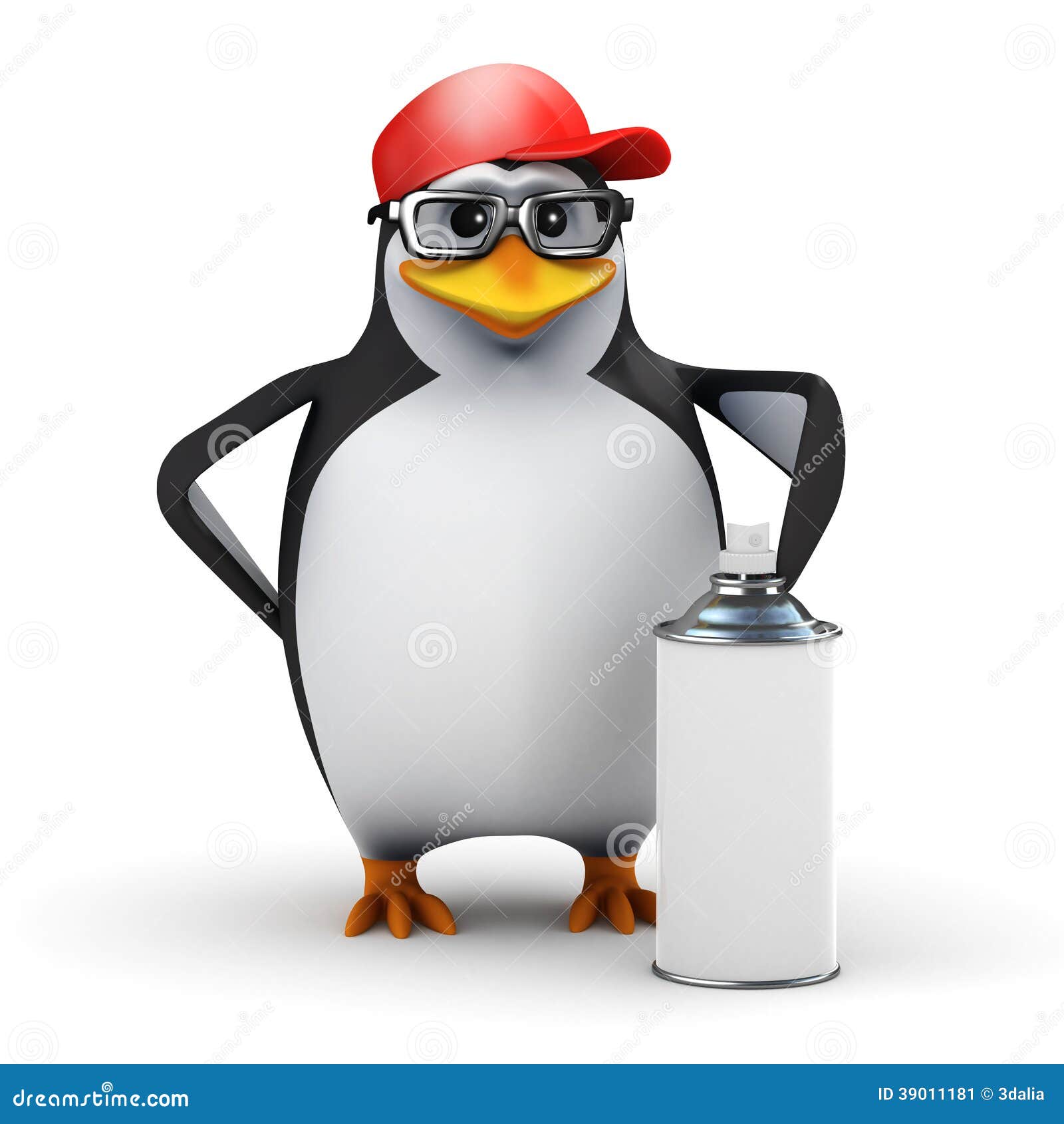 3d Penguin graffiti artist stock illustration. Illustration of paint ...