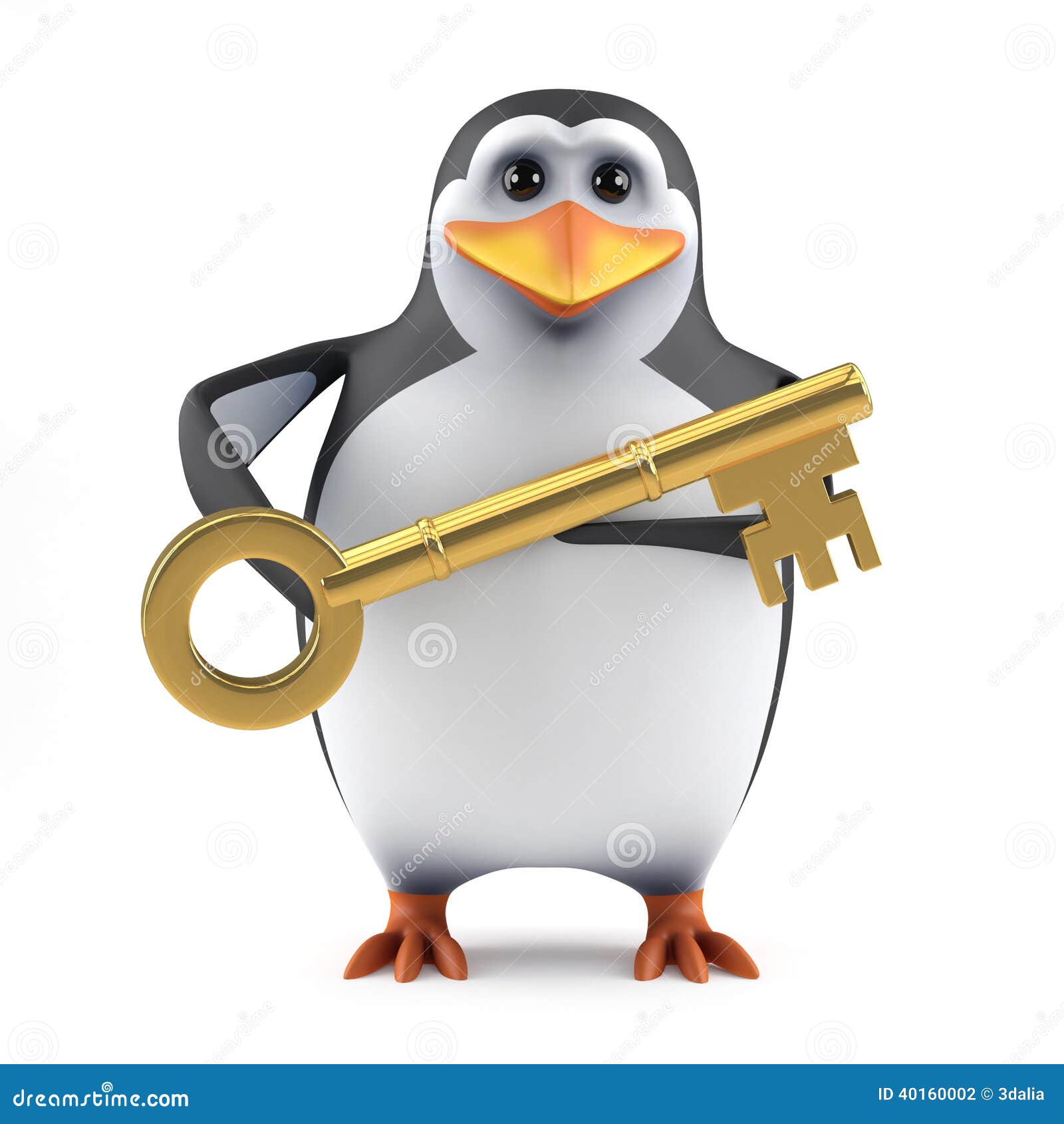 3d Penguin has the key stock vector. Illustration of creature - 40160002