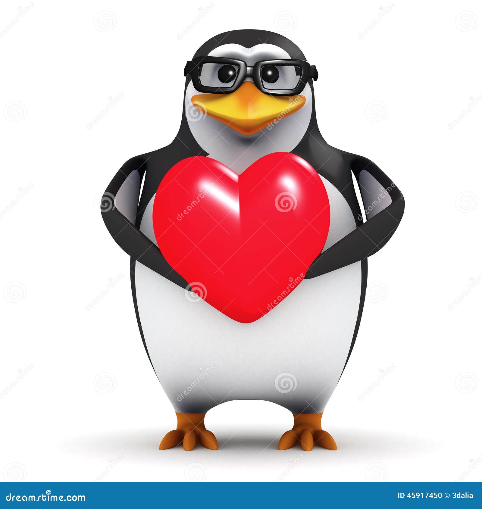 Penguin Making A Heart