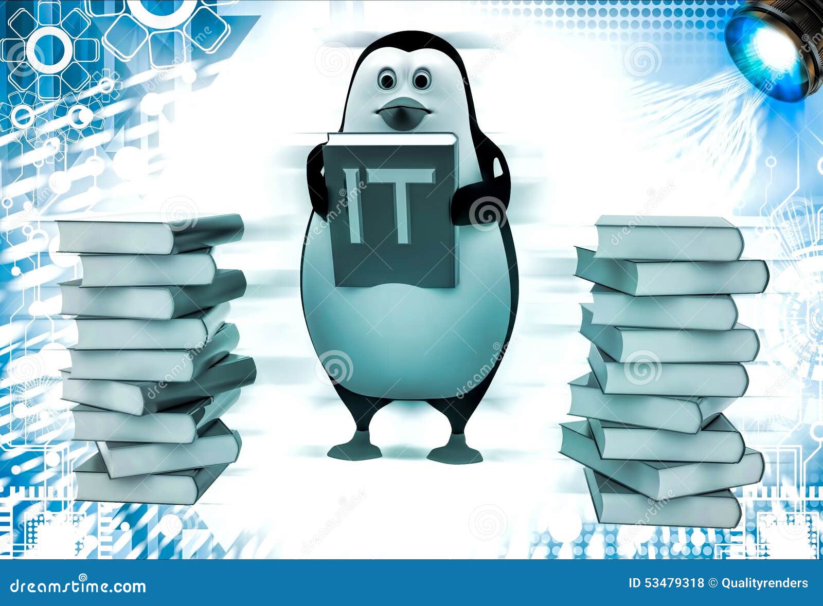 3d Penguin with Many Reference Book of it Illustration Stock ...