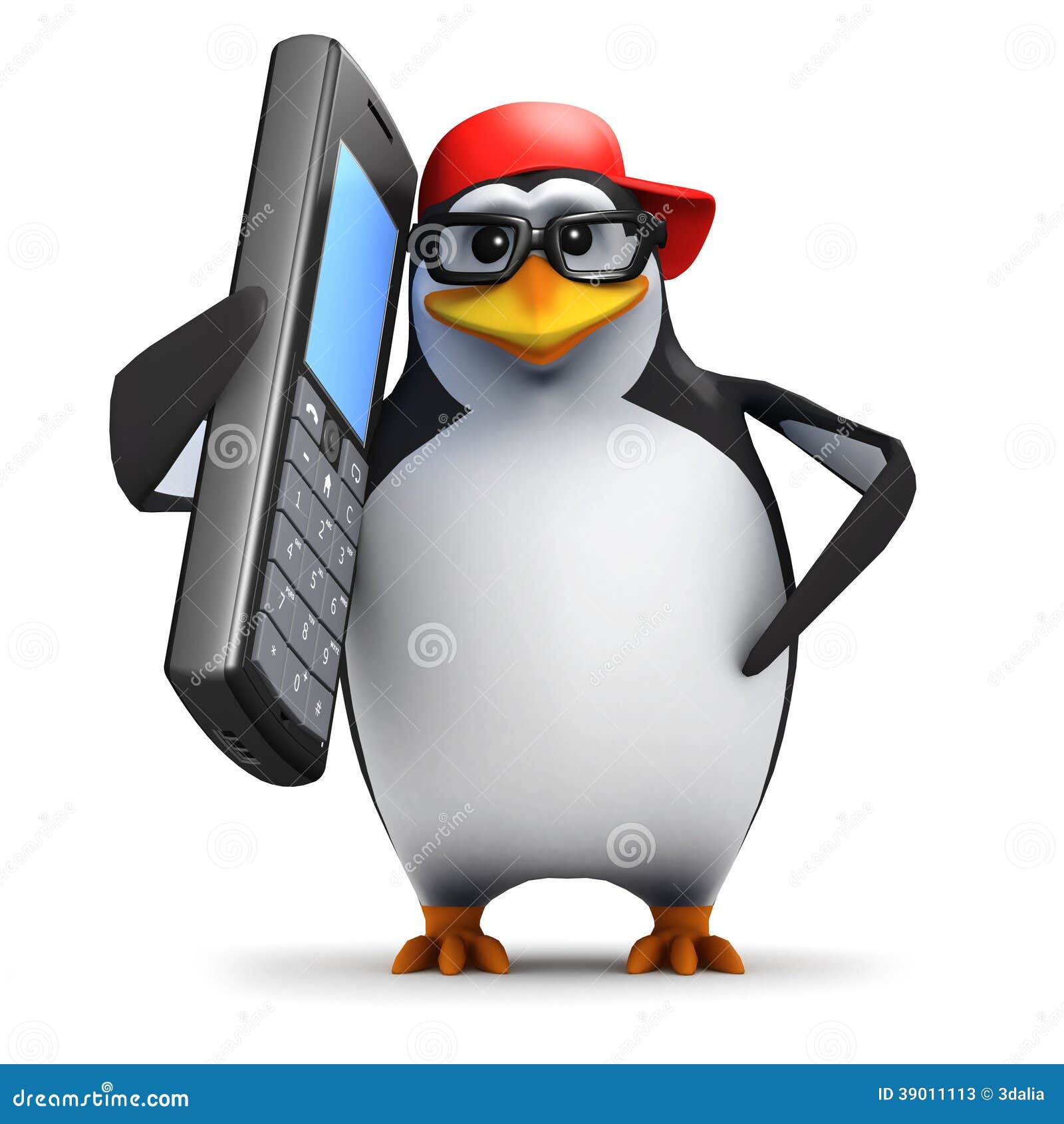 3d Penguin mobile stock illustration. Illustration of animal - 39011113
