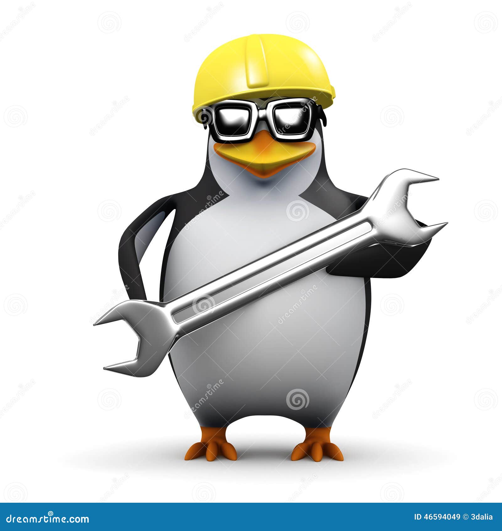 3d Penguin Repairs Anything Stock Illustration - Illustration of ...