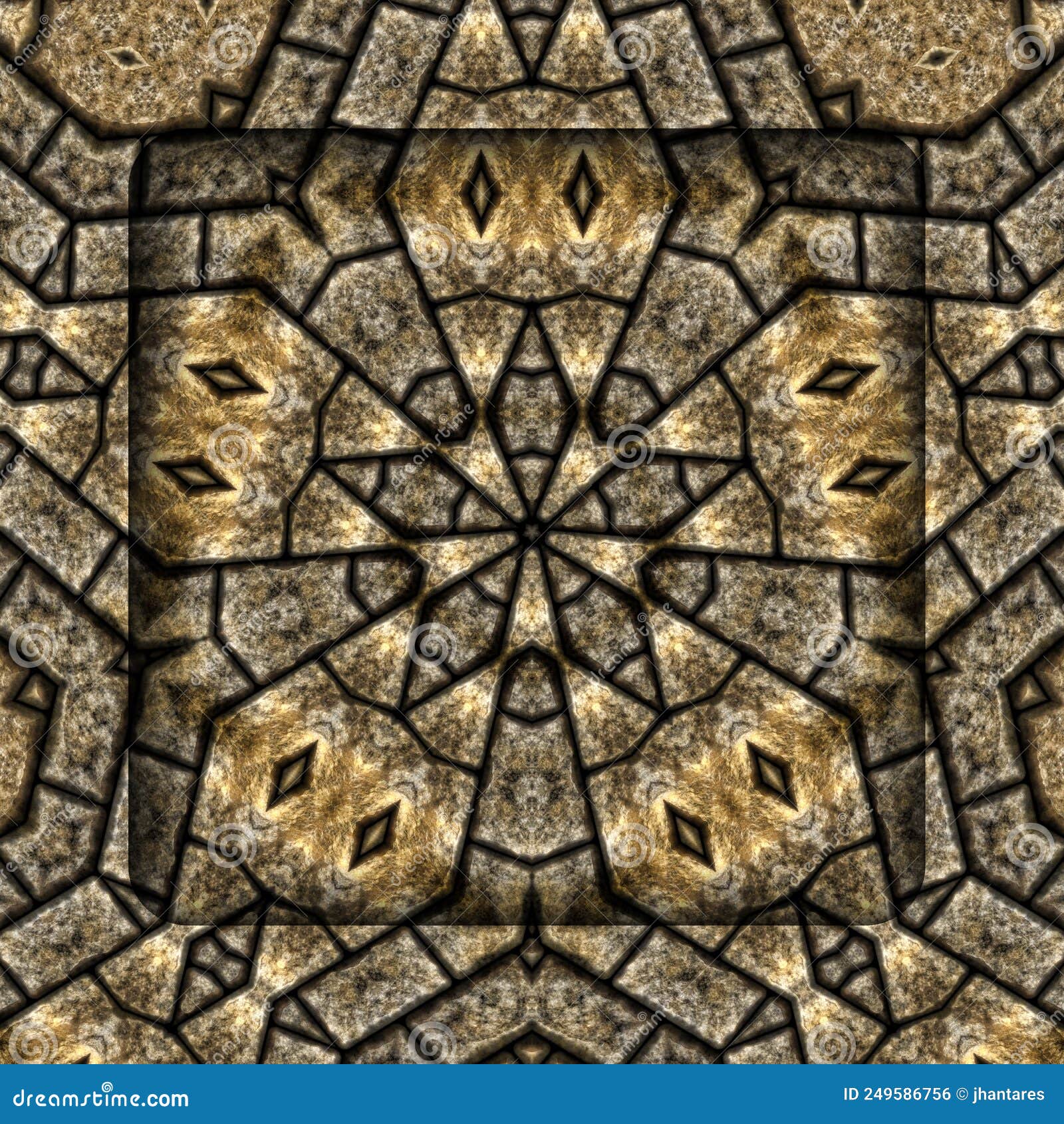 3d Pentagonal Geometric Fractal Pattern Stock Illustration ...